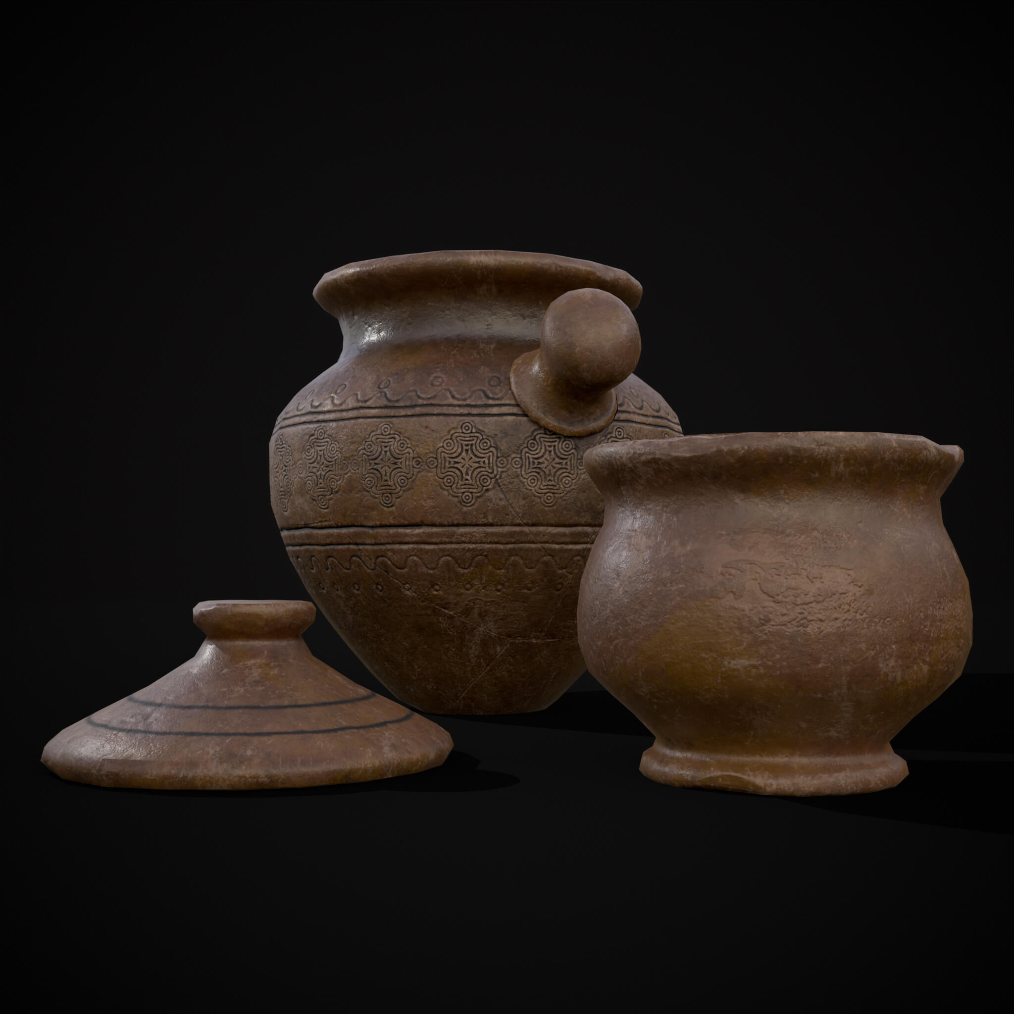 Engraved Earthenware Bean Pot - 3D Model by Get Dead Entertainment