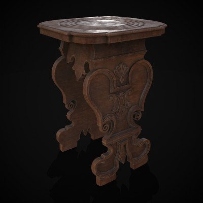 Exquisite Mahogany Carved Stool - 3D Model by Get Dead Entertainment