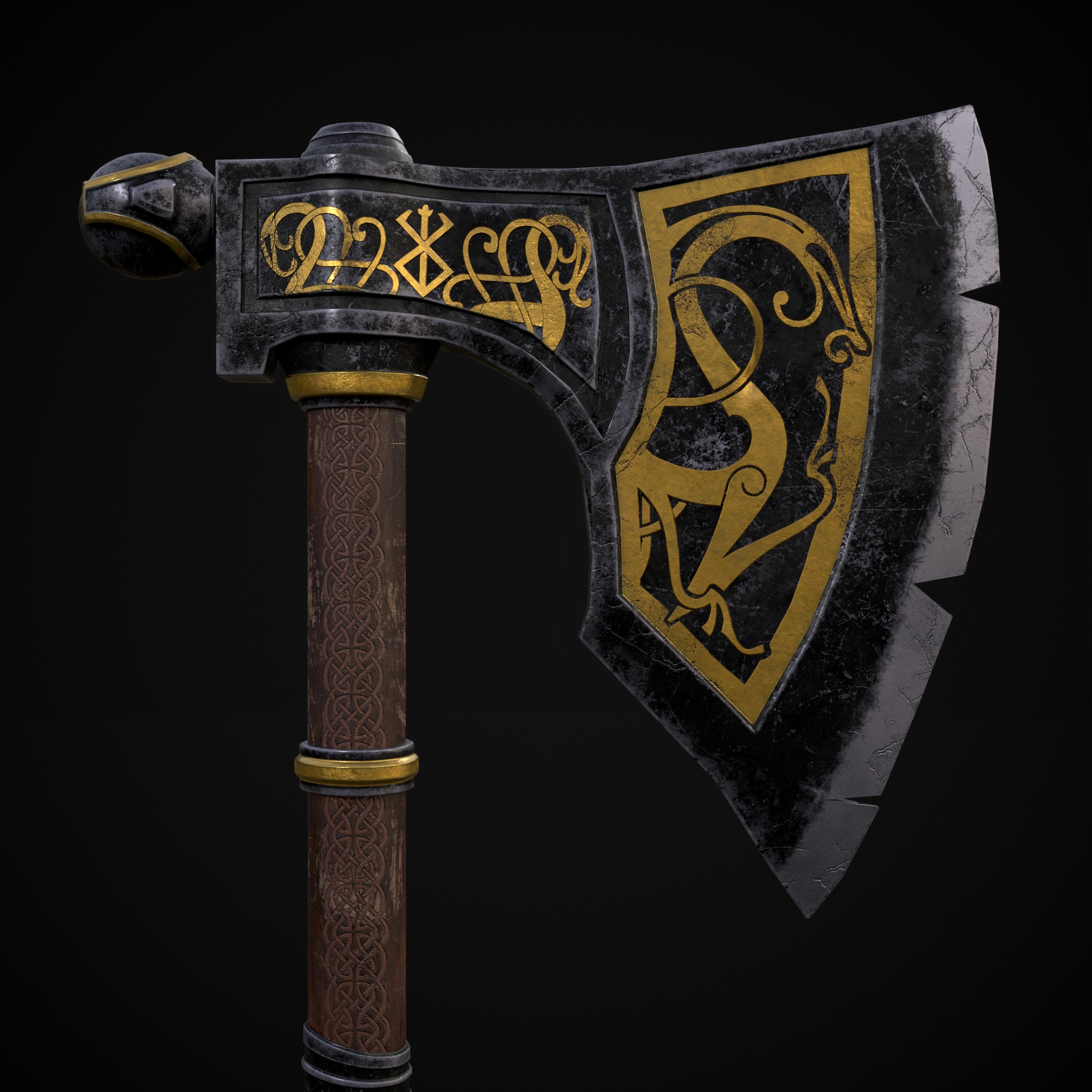 Fantasy Urns Style Viking War Ax - 3D Model by Get Dead Entertainment