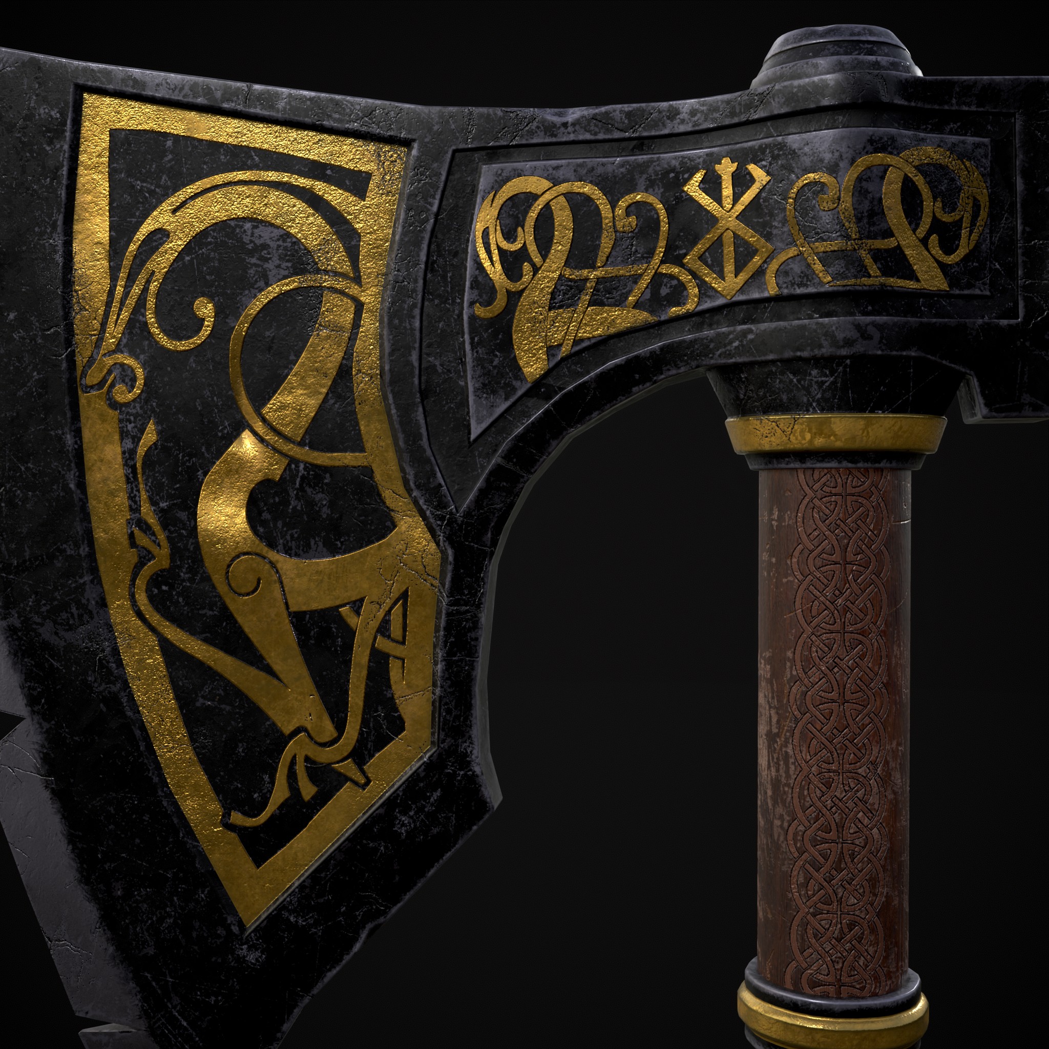 Fantasy Urns Style Viking War Ax - 3D Model by Get Dead Entertainment