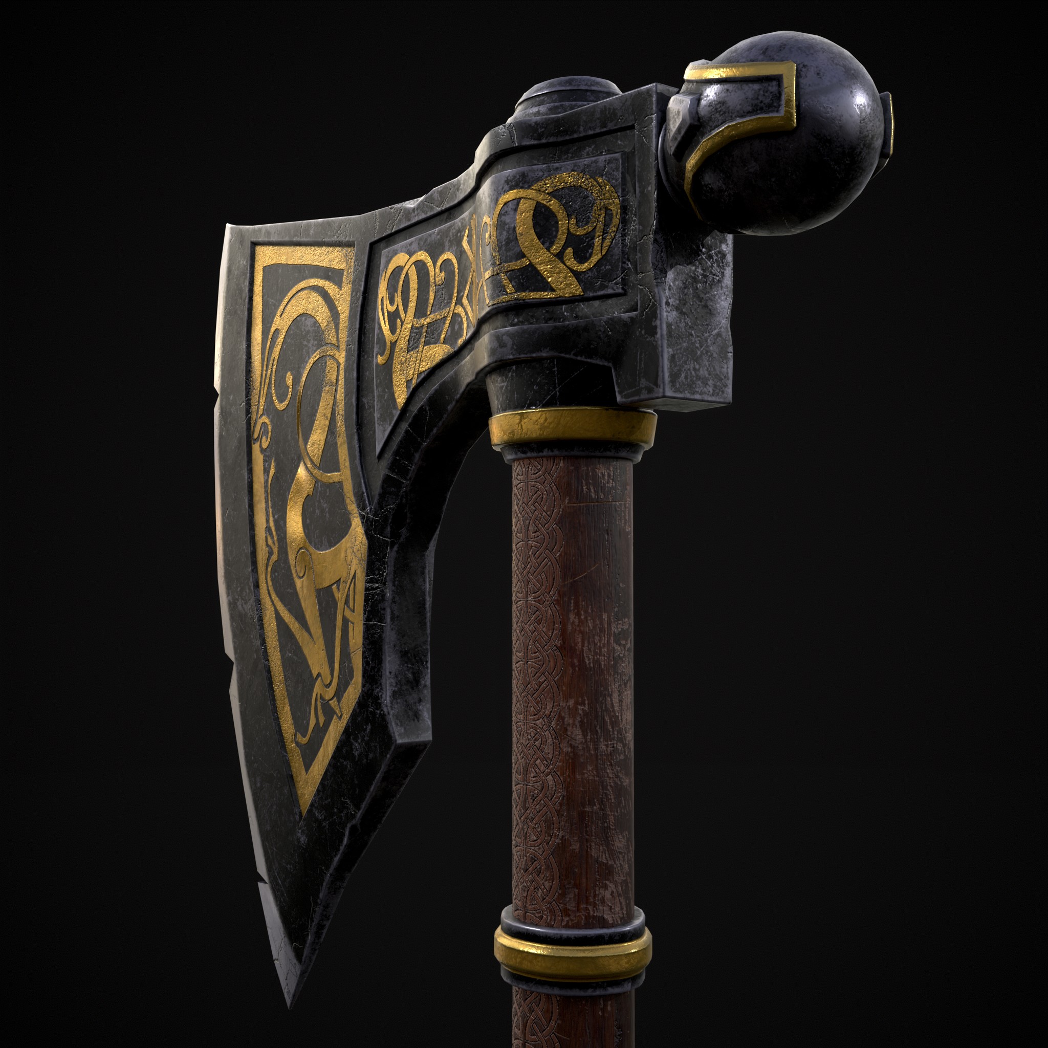 Fantasy Urns Style Viking War Ax - 3D Model by Get Dead Entertainment