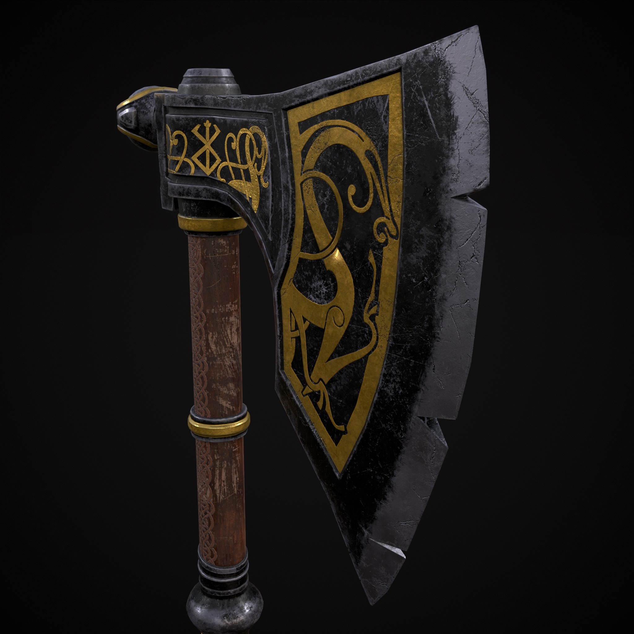Fantasy Urns Style Viking War Ax - 3D Model by Get Dead Entertainment