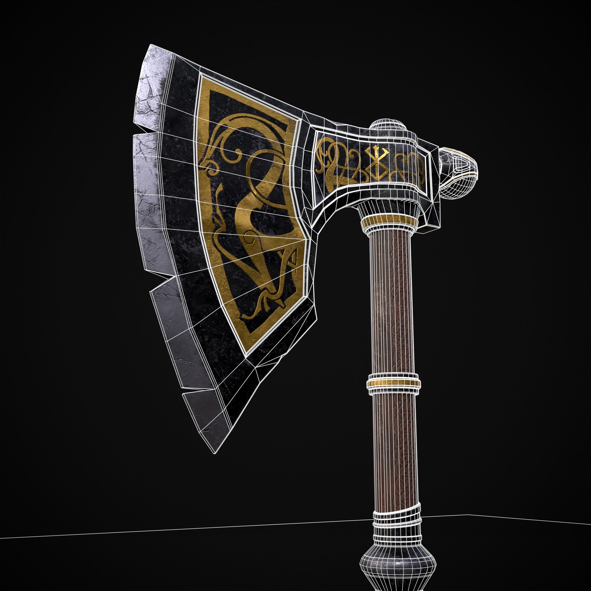 Fantasy Urns Style Viking War Ax - 3D Model by Get Dead Entertainment