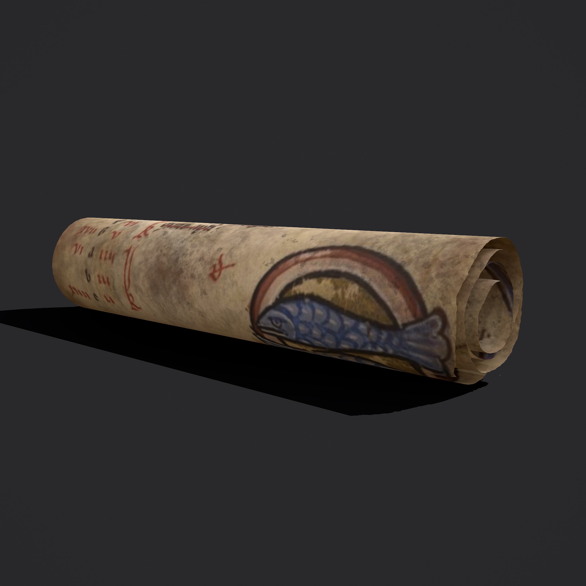 February Manuscript Scroll - 3D Model by Get Dead Entertainment