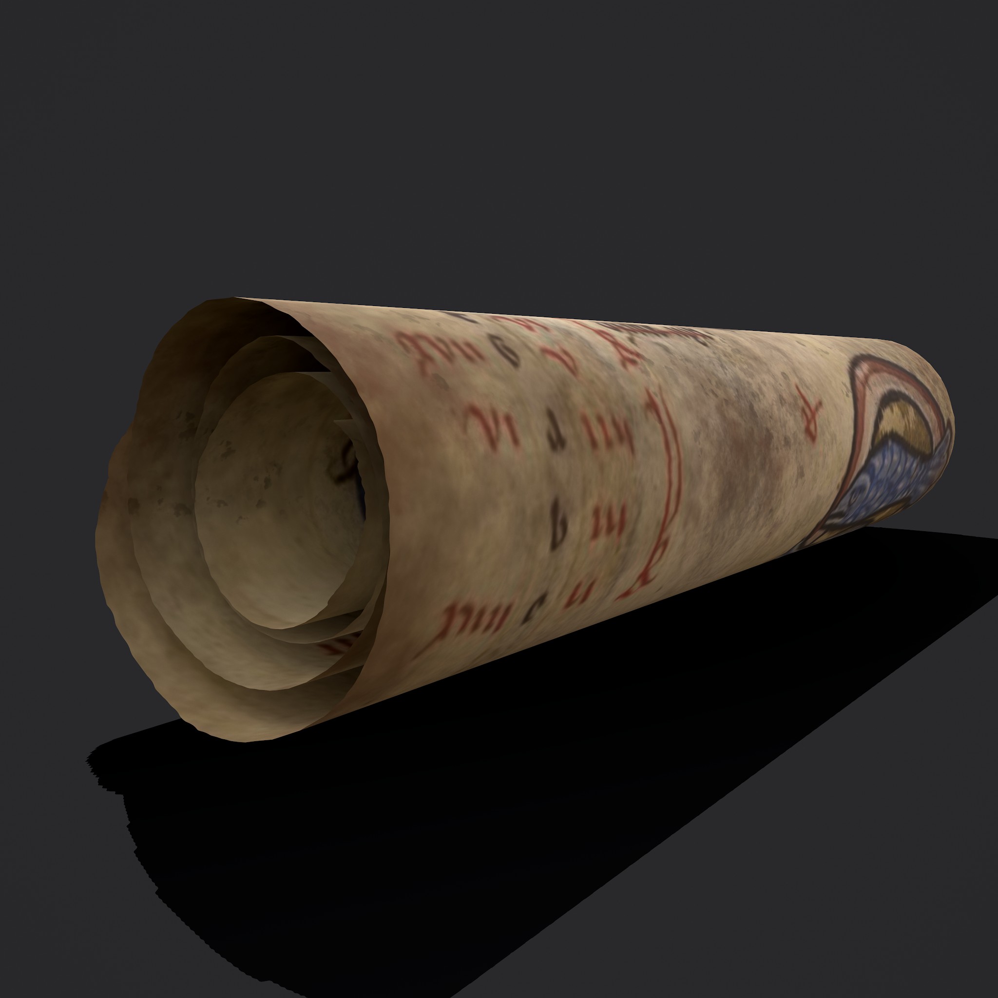 February Manuscript Scroll - 3D Model by Get Dead Entertainment