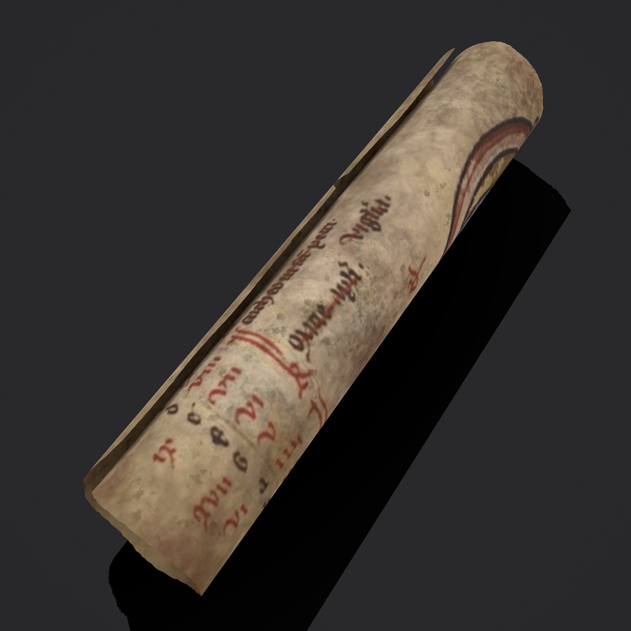 February Manuscript Scroll - 3D Model by Get Dead Entertainment
