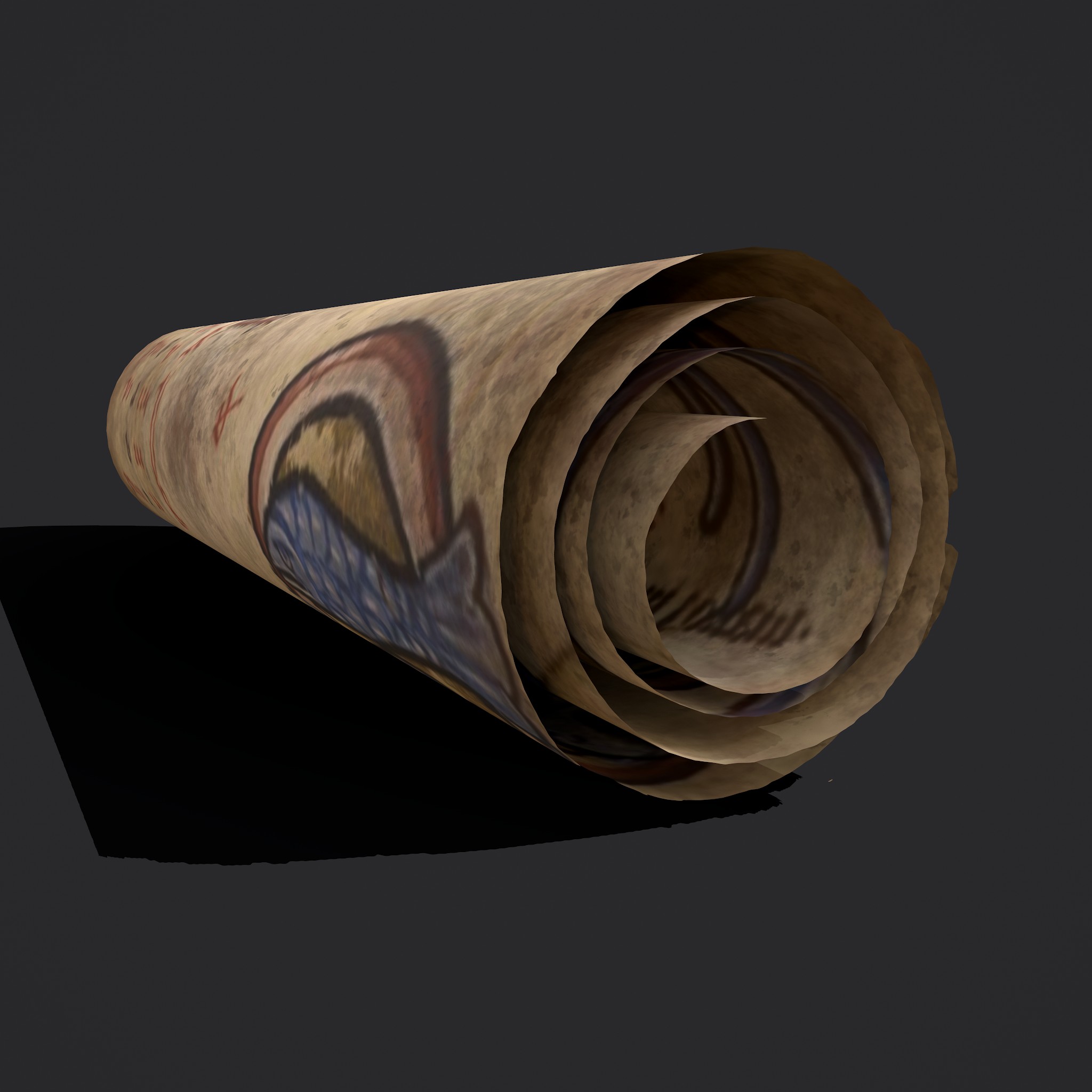 February Manuscript Scroll - 3D Model by Get Dead Entertainment
