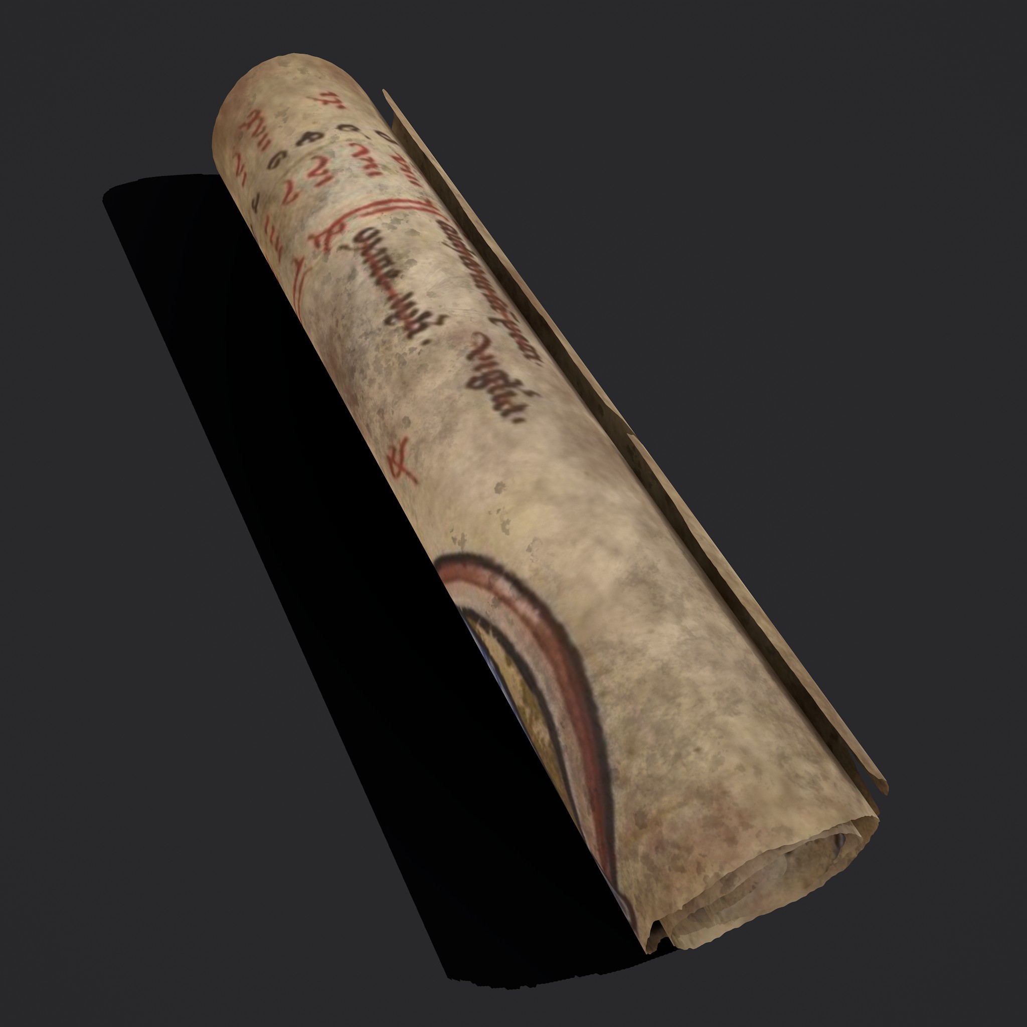 February Manuscript Scroll - 3D Model by Get Dead Entertainment
