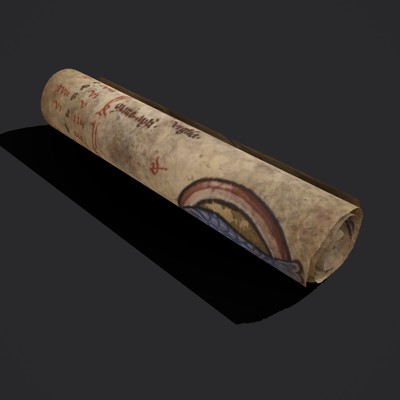 February Manuscript Scroll - 3D Model by Get Dead Entertainment