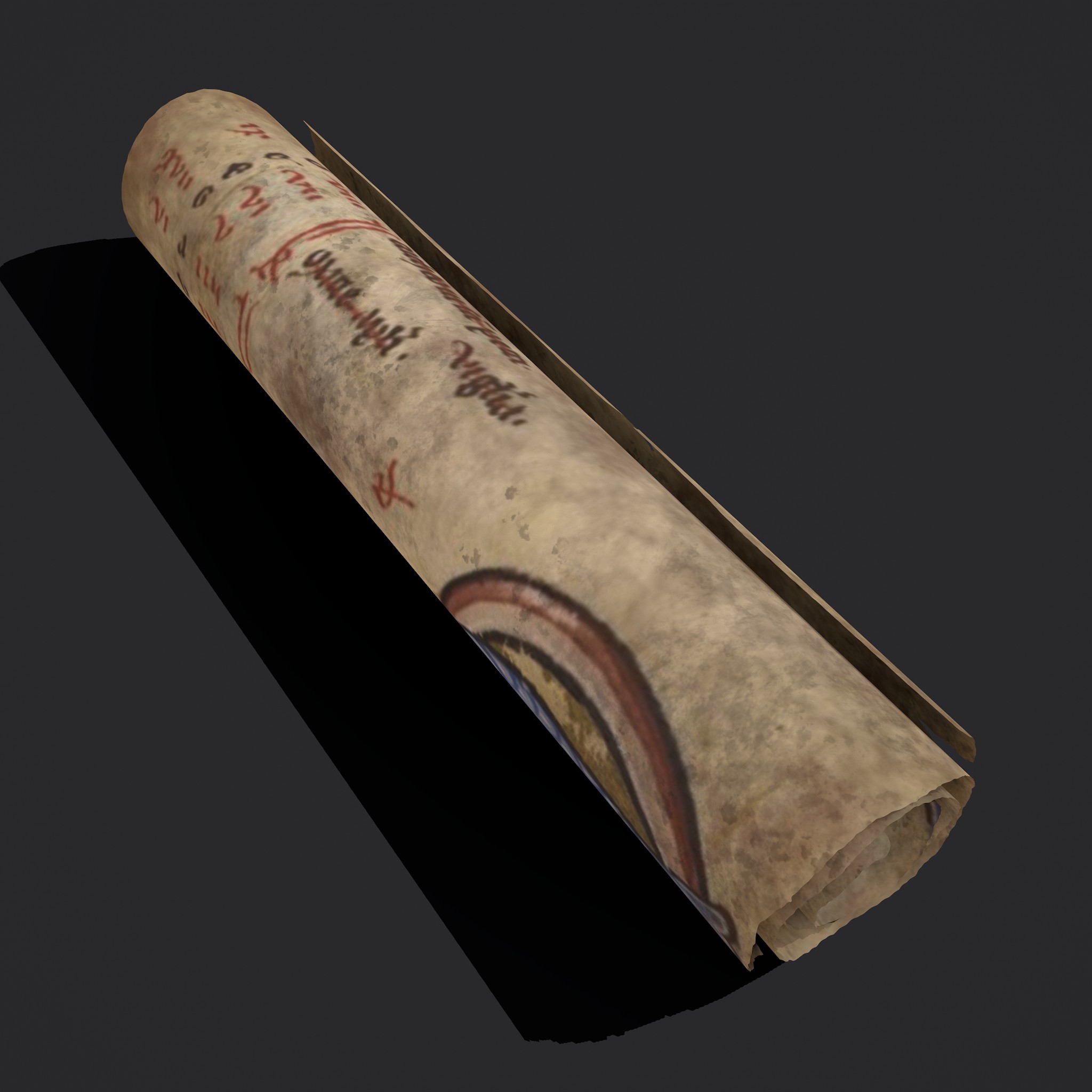February Manuscript Scroll - 3D Model by Get Dead Entertainment