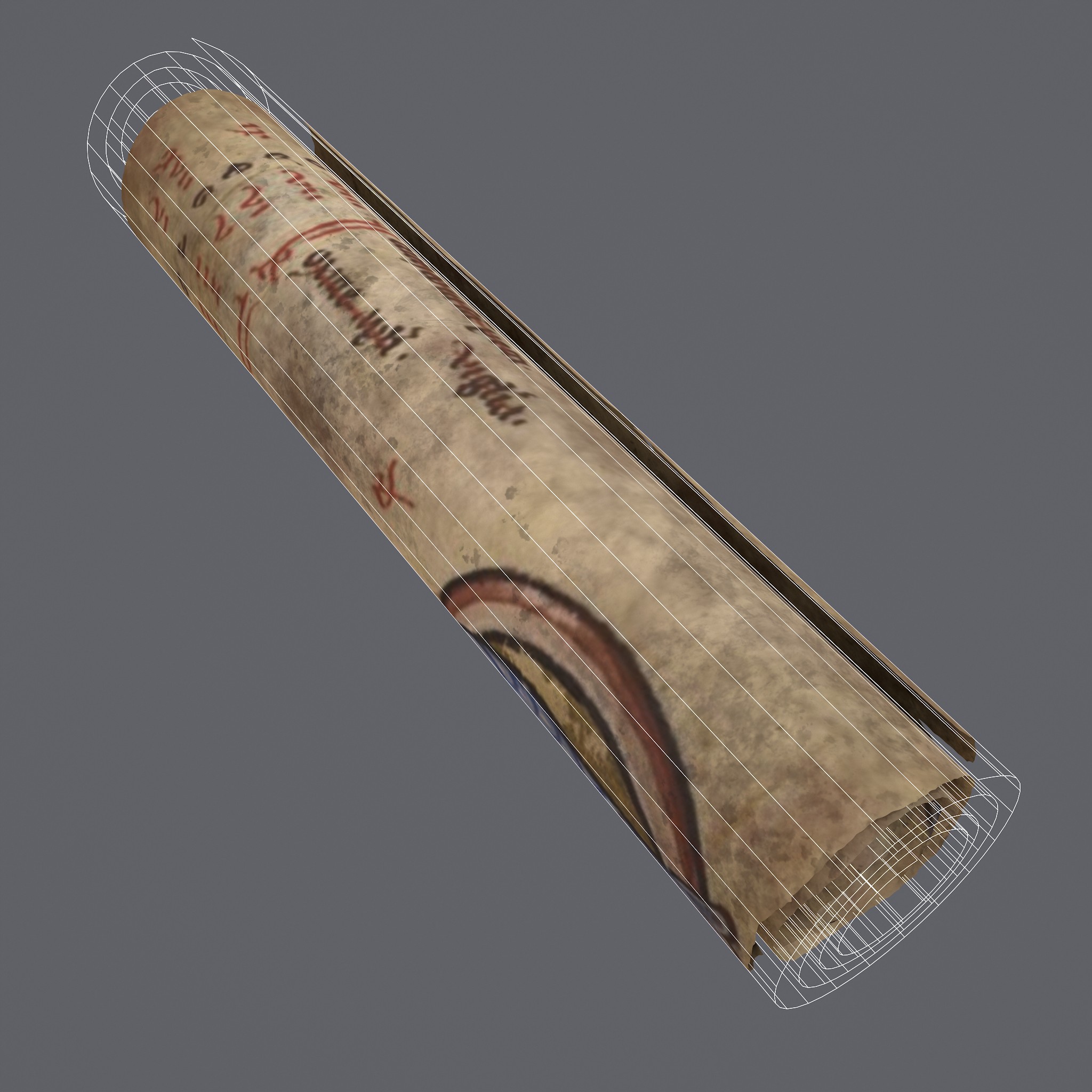February Manuscript Scroll - 3D Model by Get Dead Entertainment