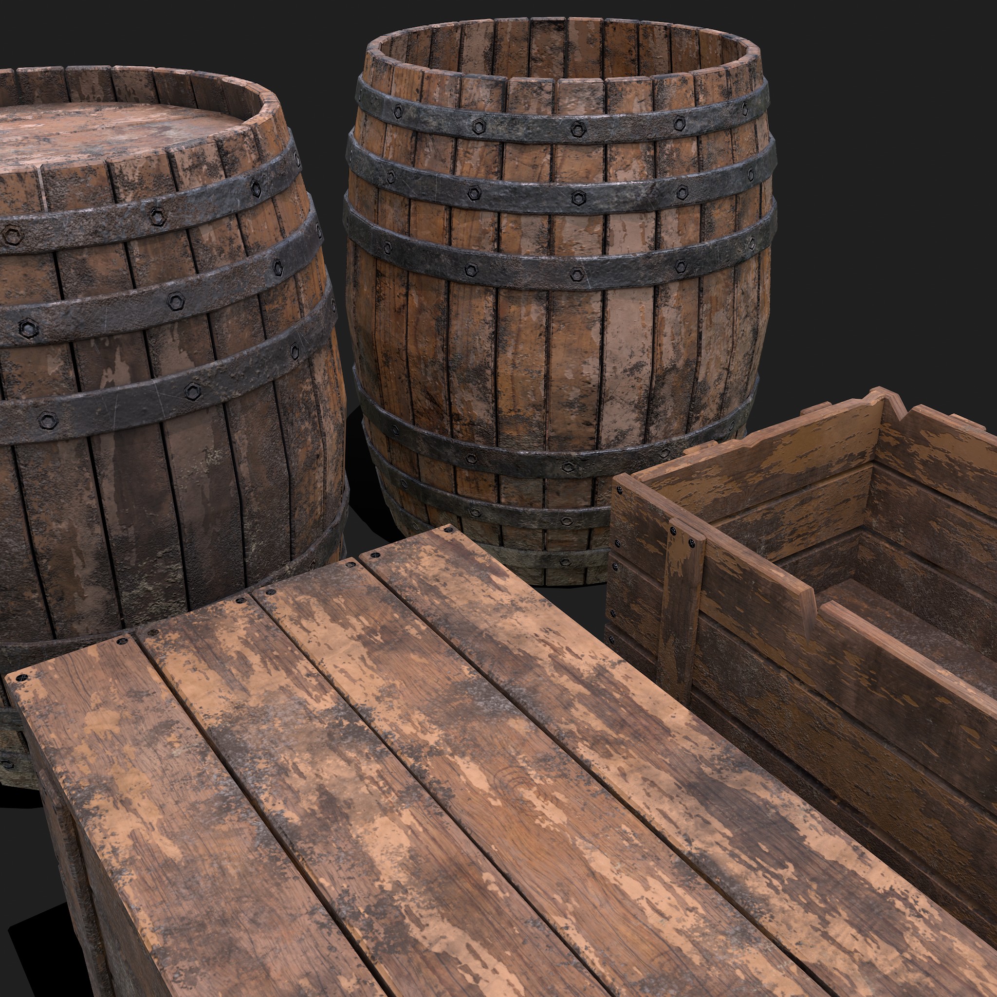 Fishing Crates and Barrels - 3D Model by Get Dead Entertainment