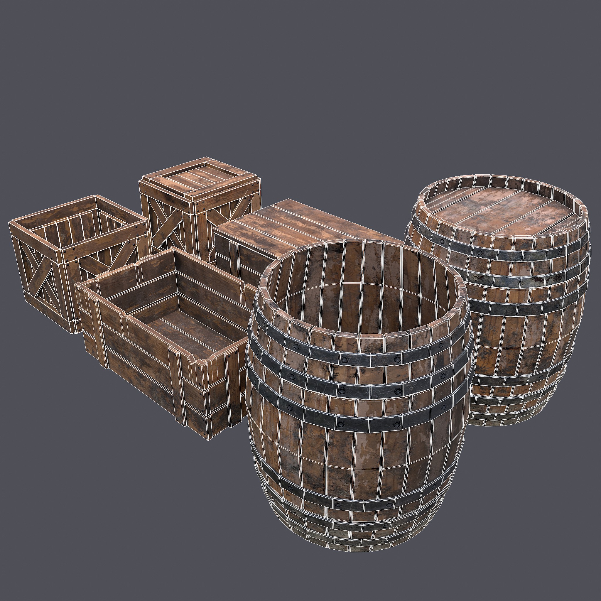 Fishing Crates and Barrels - 3D Model by Get Dead Entertainment