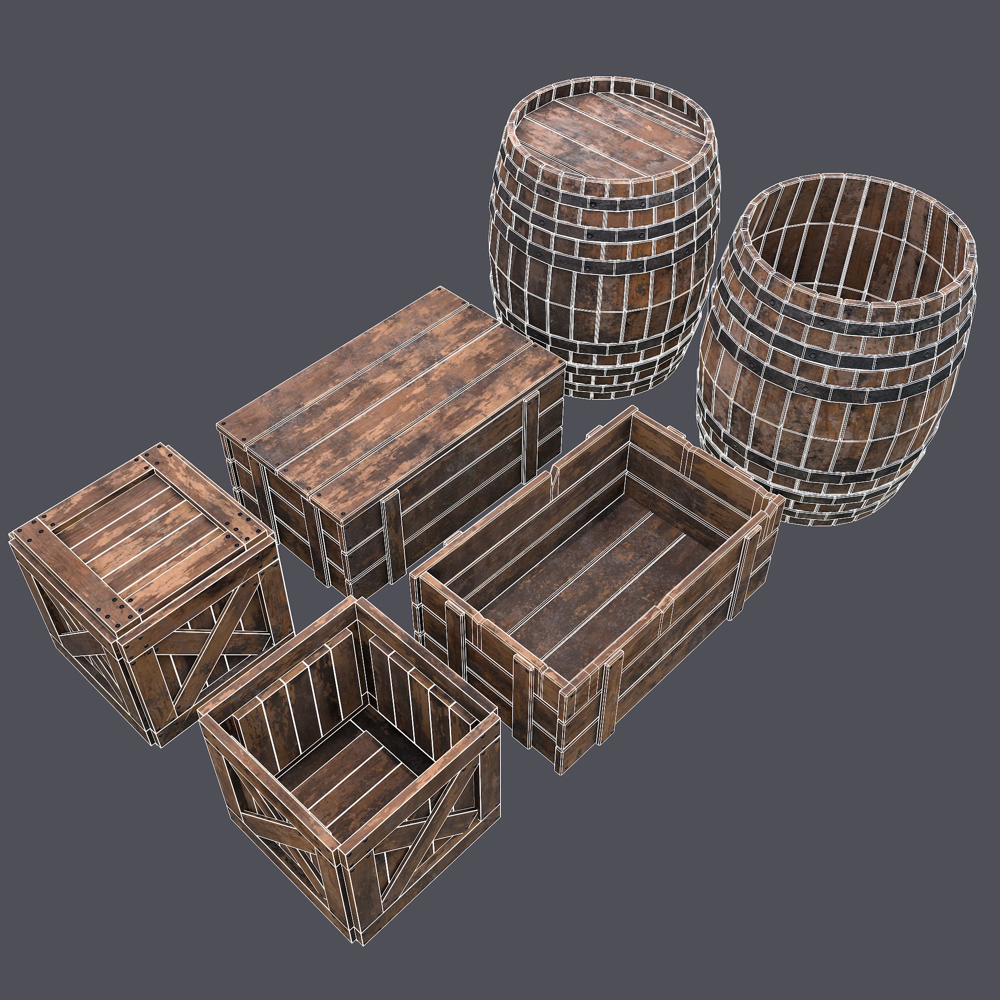 Fishing Crates and Barrels - 3D Model by Get Dead Entertainment