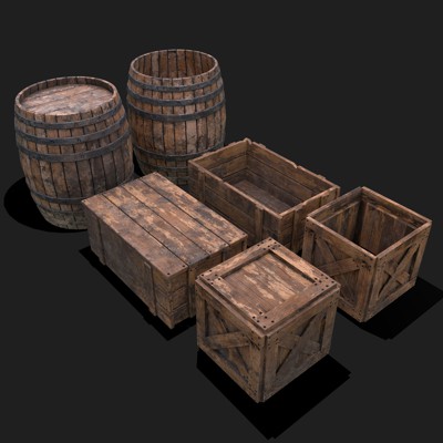 Fishing Crates and Barrels - 3D Model by Get Dead Entertainment