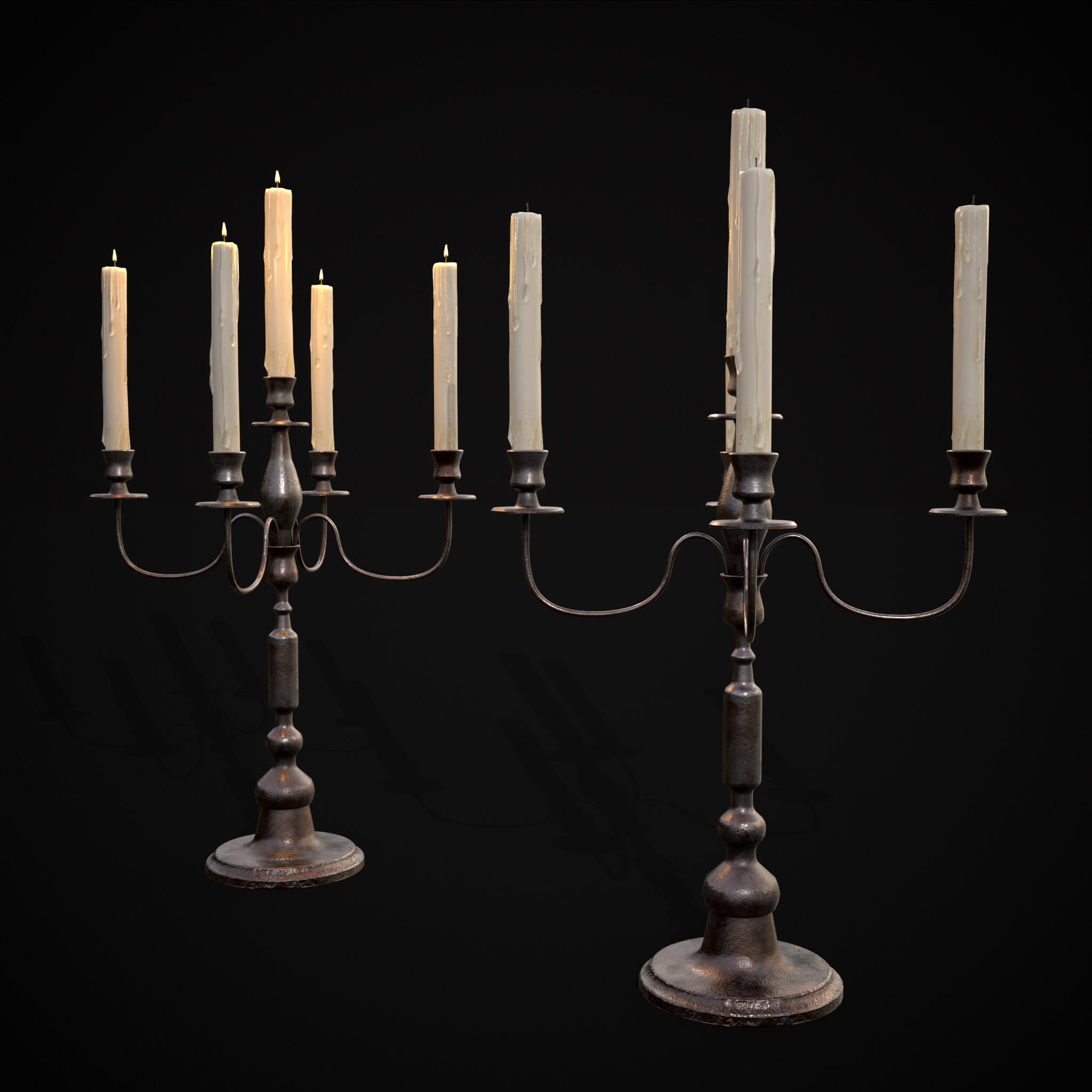 Five Point Candelabra - 3D Model by Get Dead Entertainment
