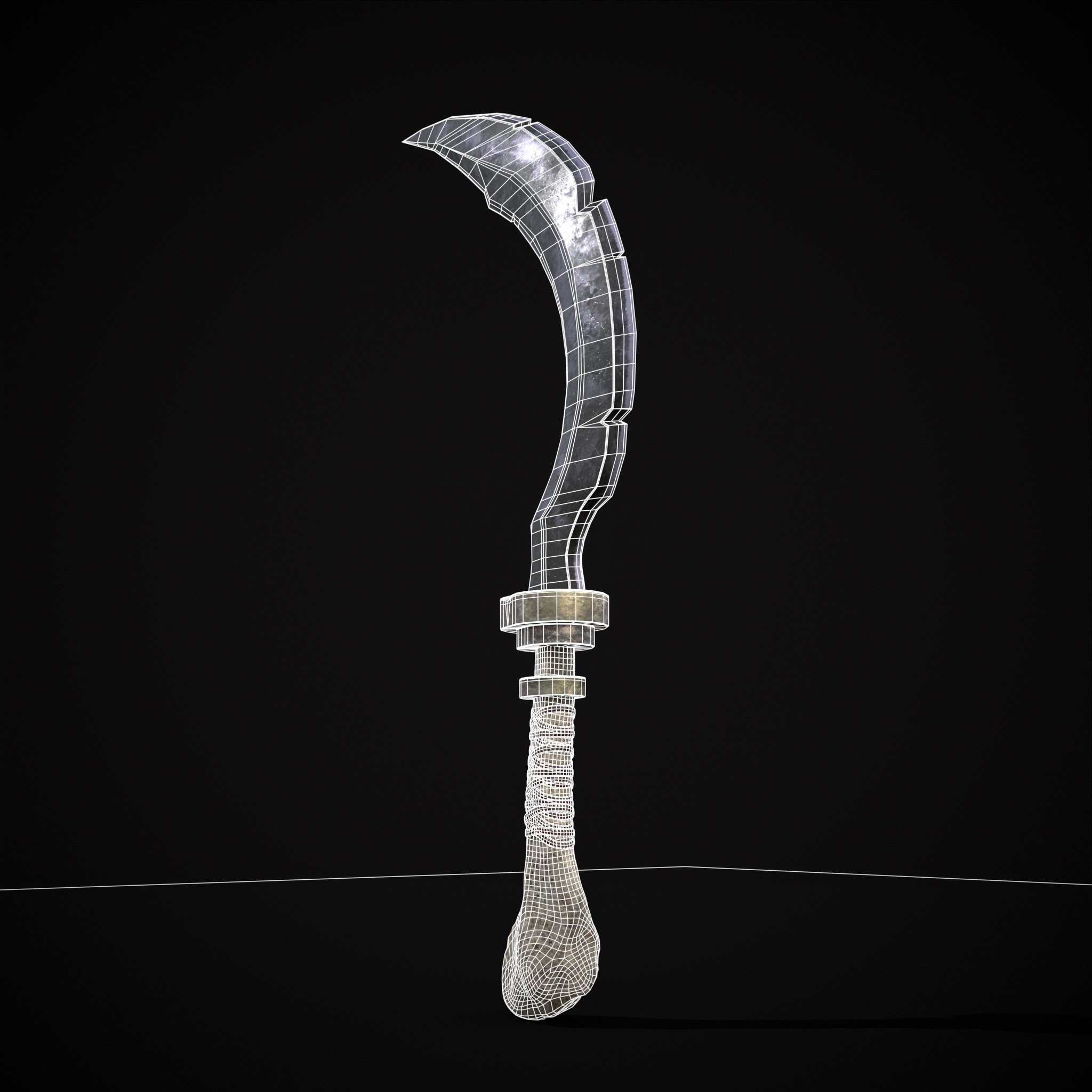 Flawed Bone Handle Sickle - 3D Model by Get Dead Entertainment