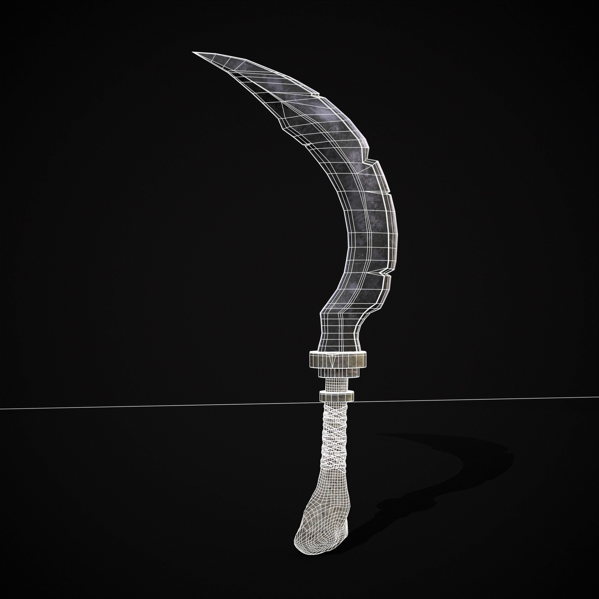 Flawed Bone Handle Sickle - 3D Model by Get Dead Entertainment
