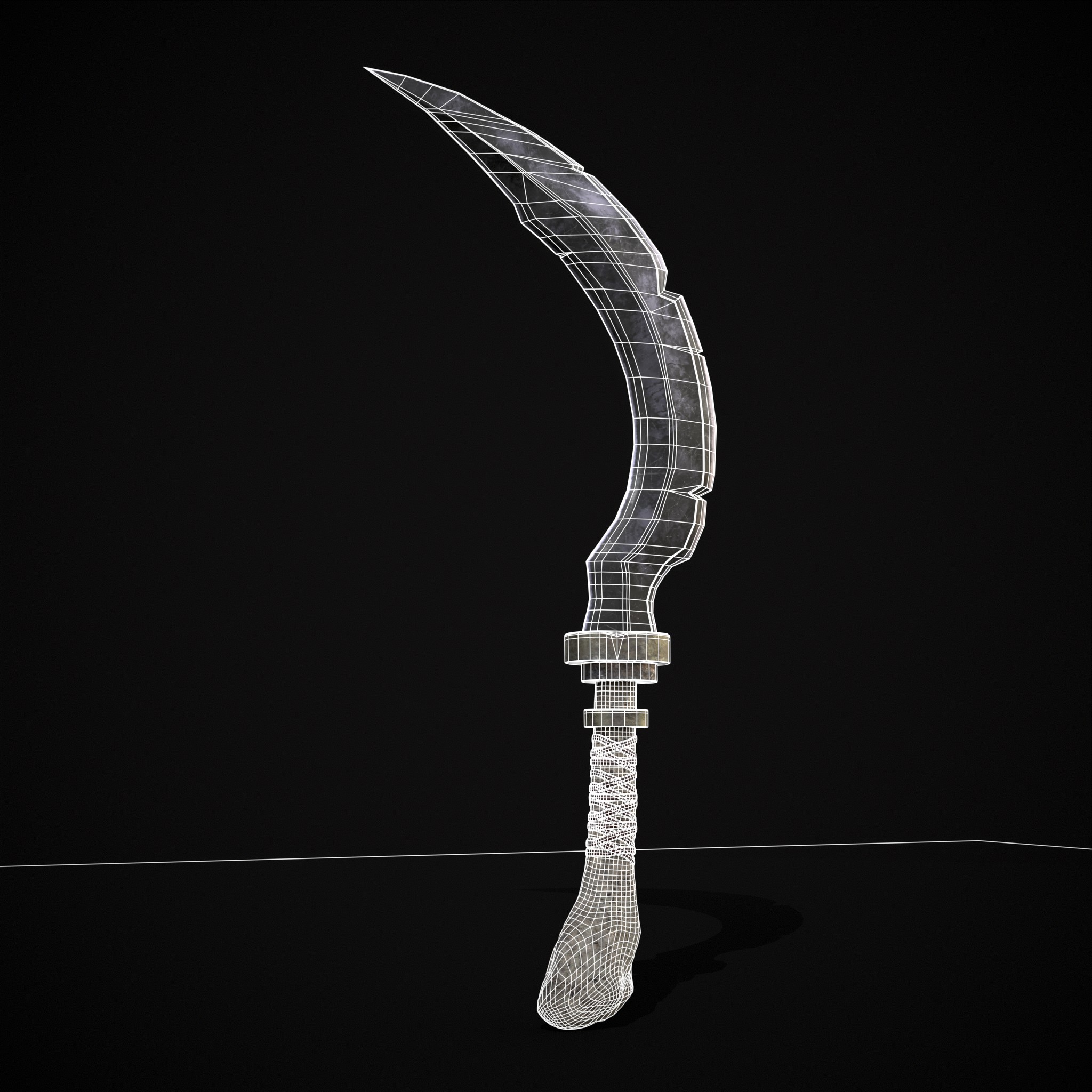 Flawed Bone Handle Sickle - 3D Model by Get Dead Entertainment