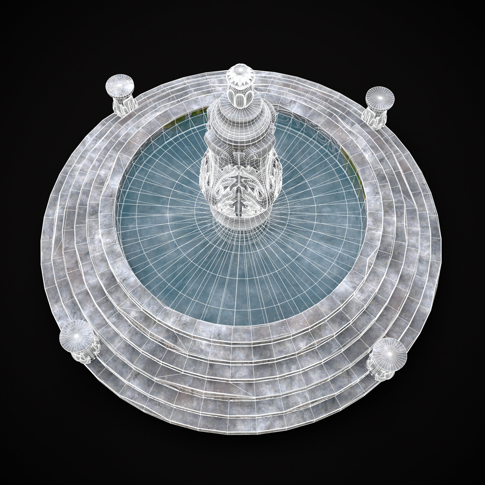 Floral Water Fountain - 3D Model by Get Dead Entertainment