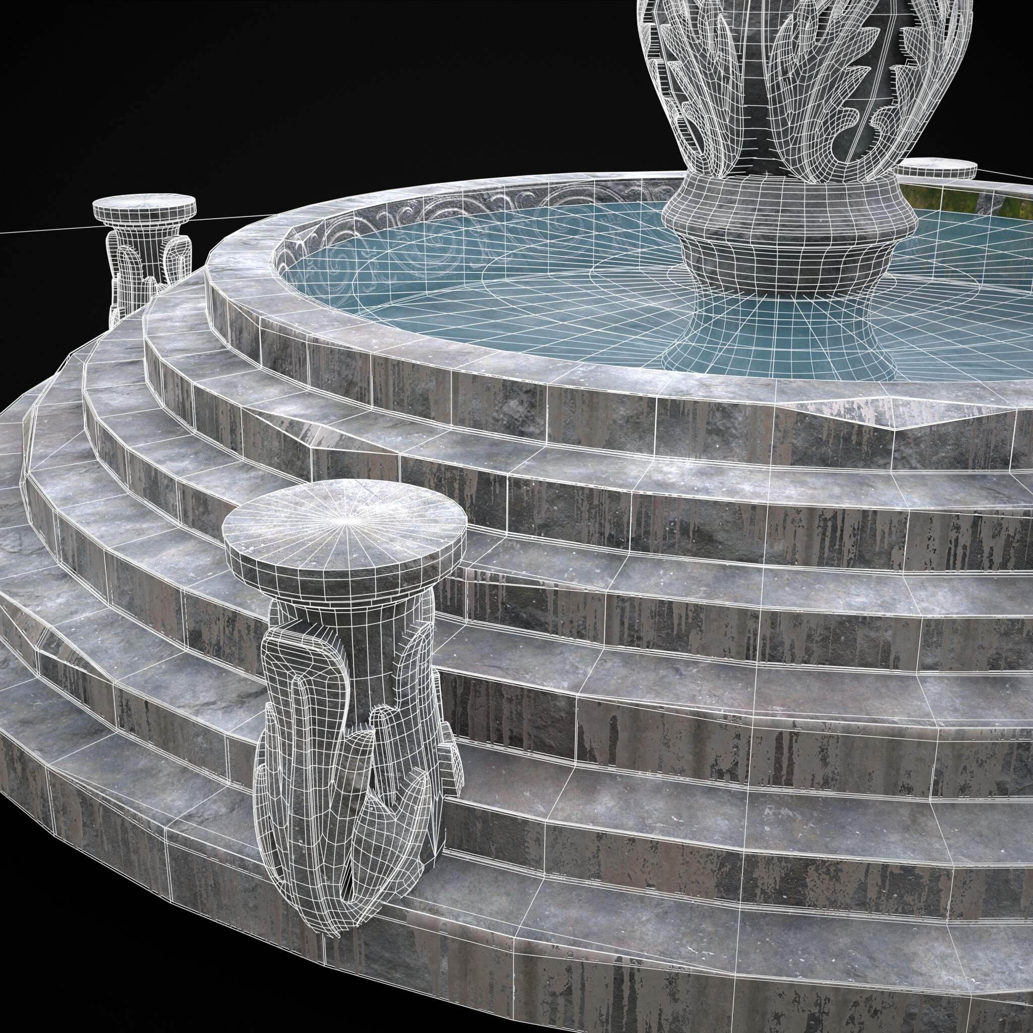 Floral Water Fountain - 3D Model by Get Dead Entertainment