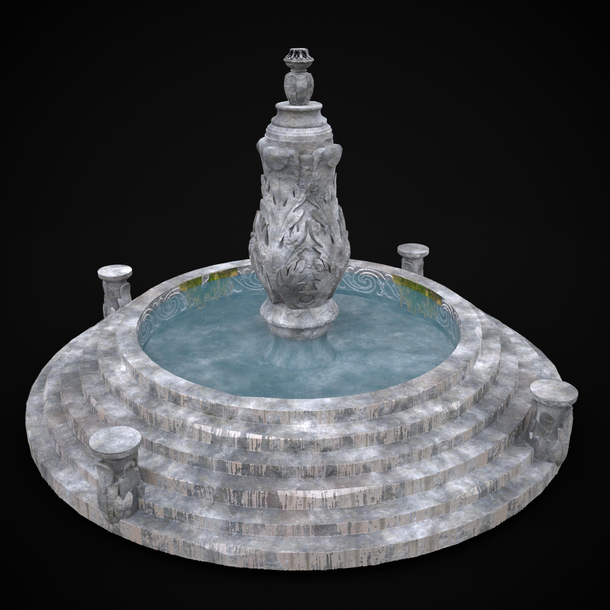 Floral Water Fountain - 3D Model by Get Dead Entertainment