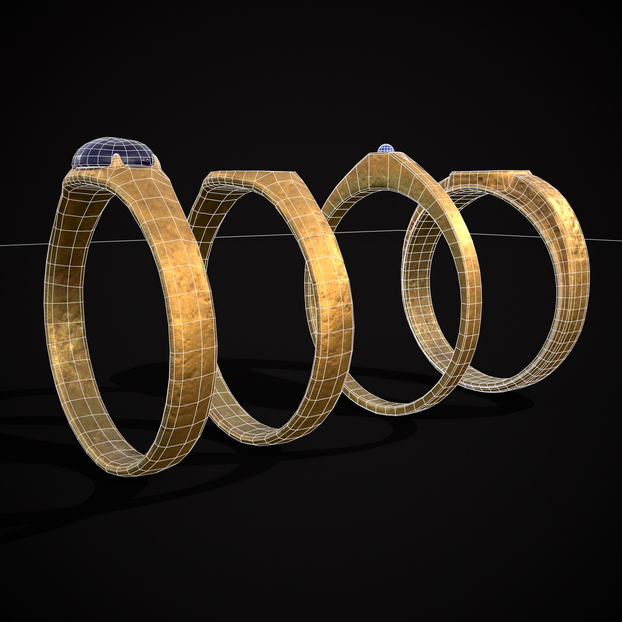 Four Medieval Rings - 3D Model by Get Dead Entertainment