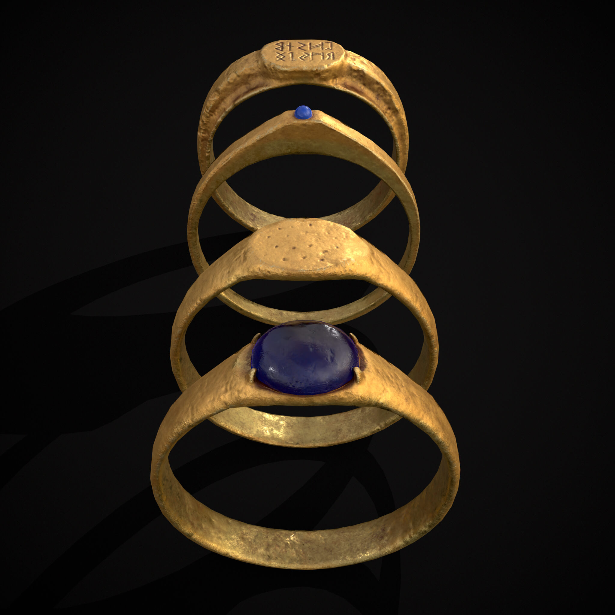 Four Medieval Rings - 3D Model by Get Dead Entertainment