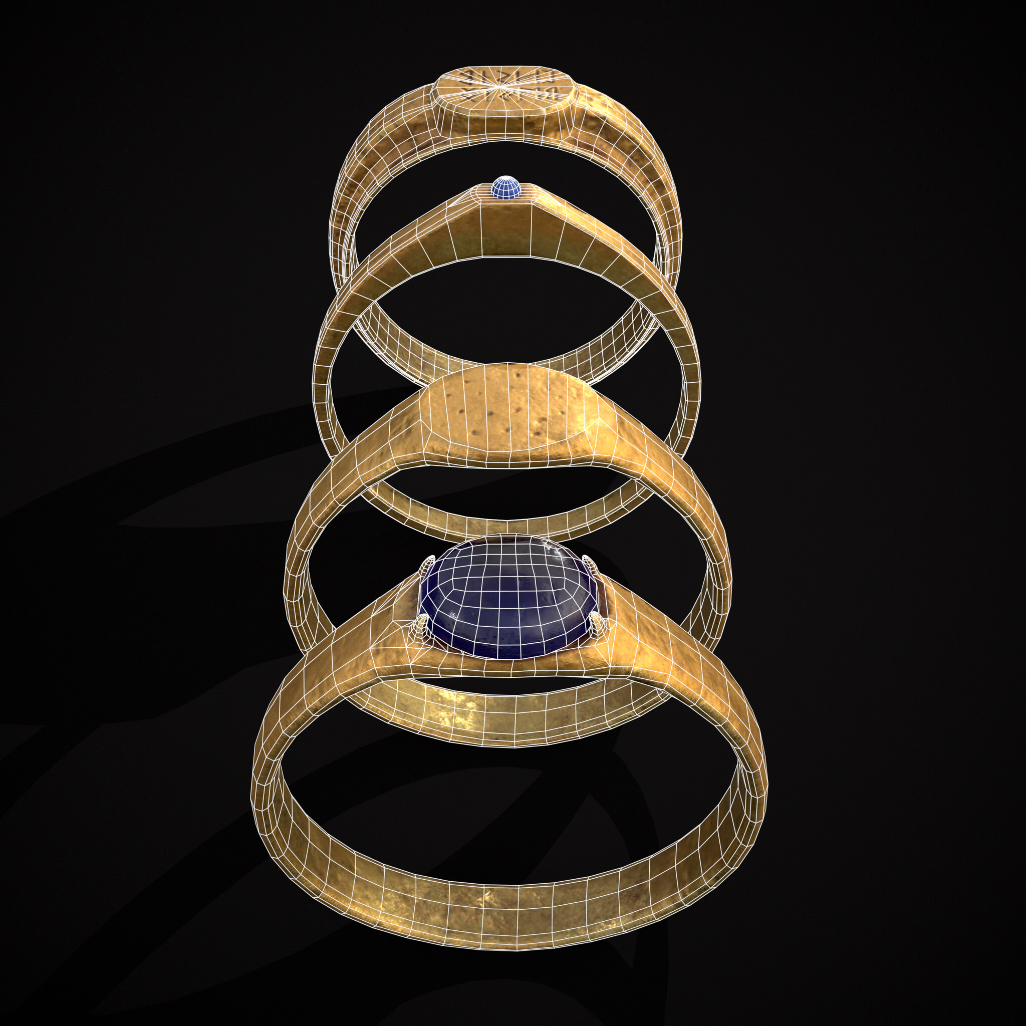 Four Medieval Rings - 3D Model by Get Dead Entertainment