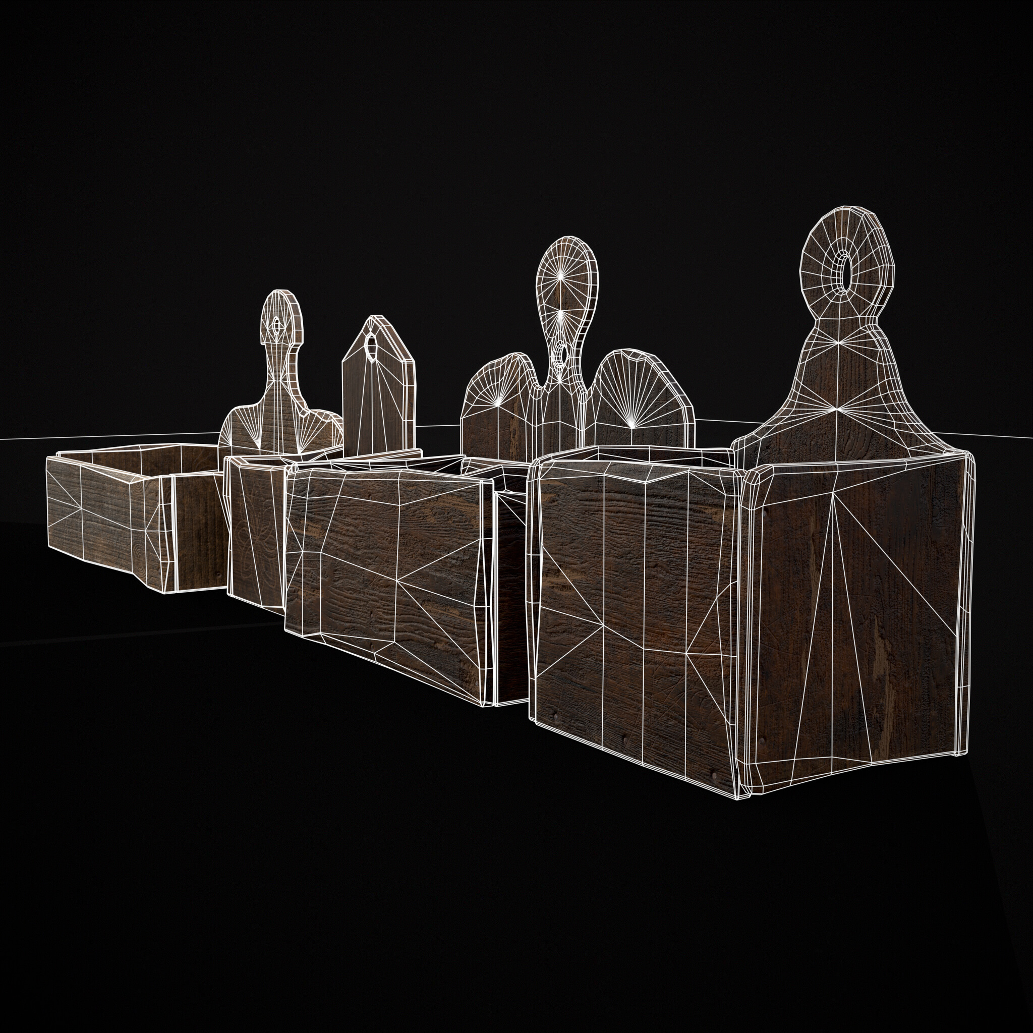 Four Rustic Medieval Crates - 3D Model by Get Dead Entertainment