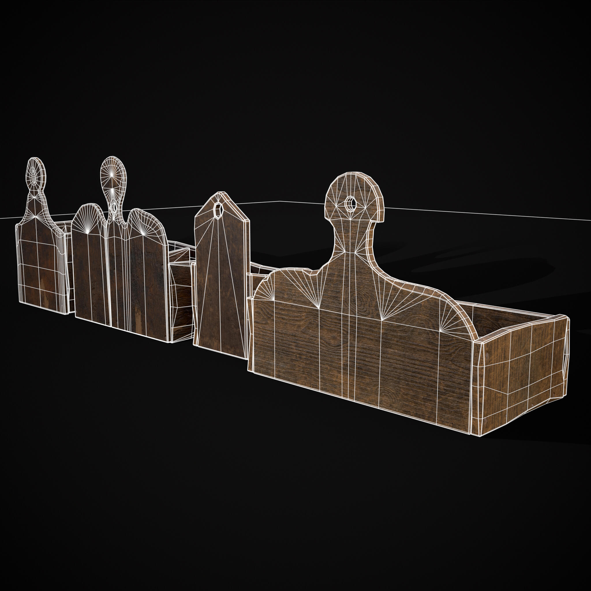 Four Rustic Medieval Crates - 3D Model by Get Dead Entertainment