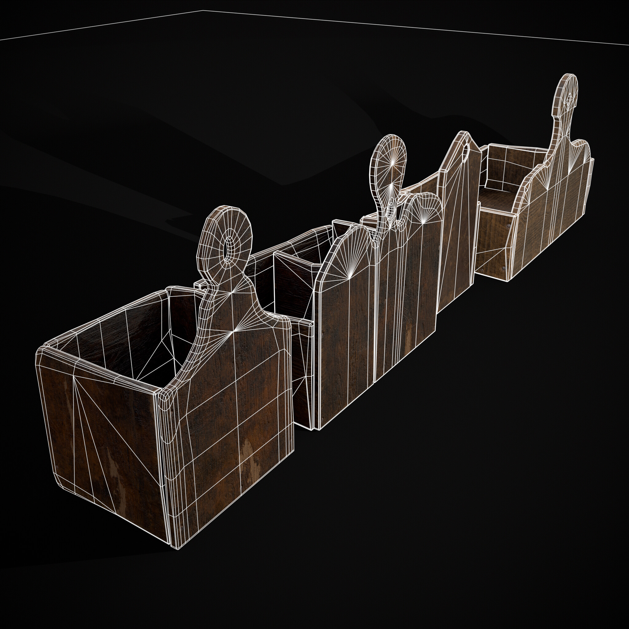 Four Rustic Medieval Crates - 3D Model by Get Dead Entertainment