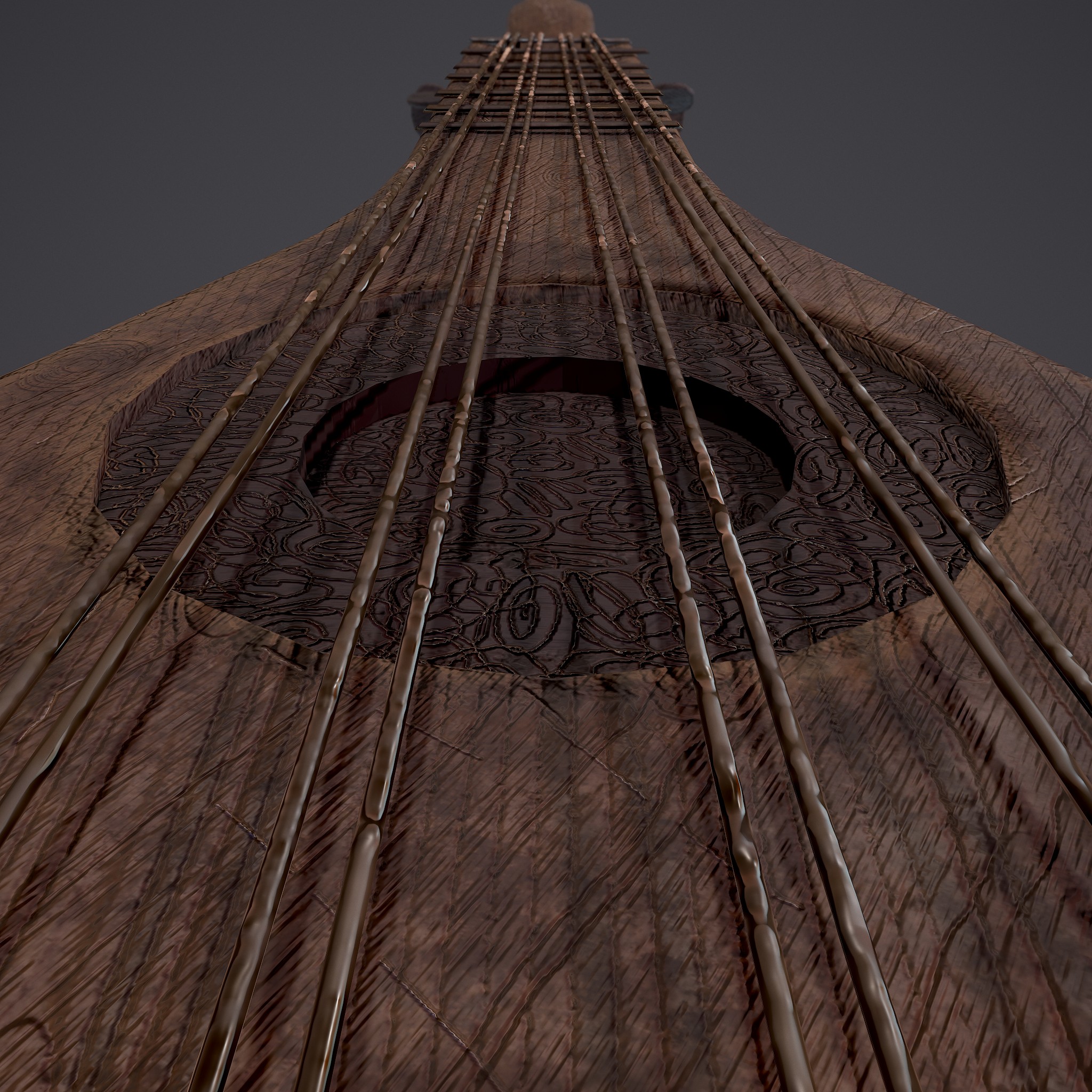 Gittern Medieval Instrument - 3D Model by Get Dead Entertainment