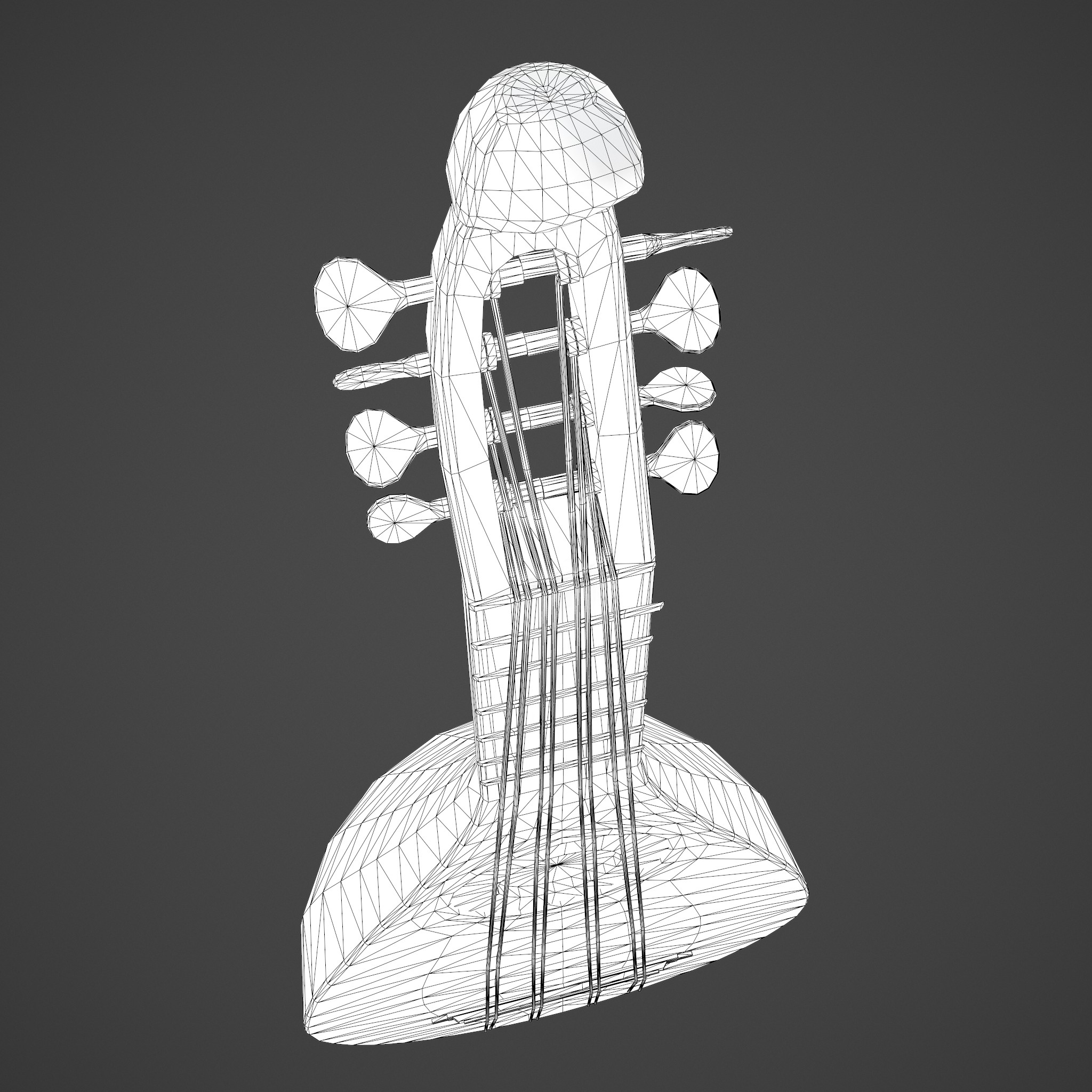 Gittern Medieval Instrument - 3D Model by Get Dead Entertainment