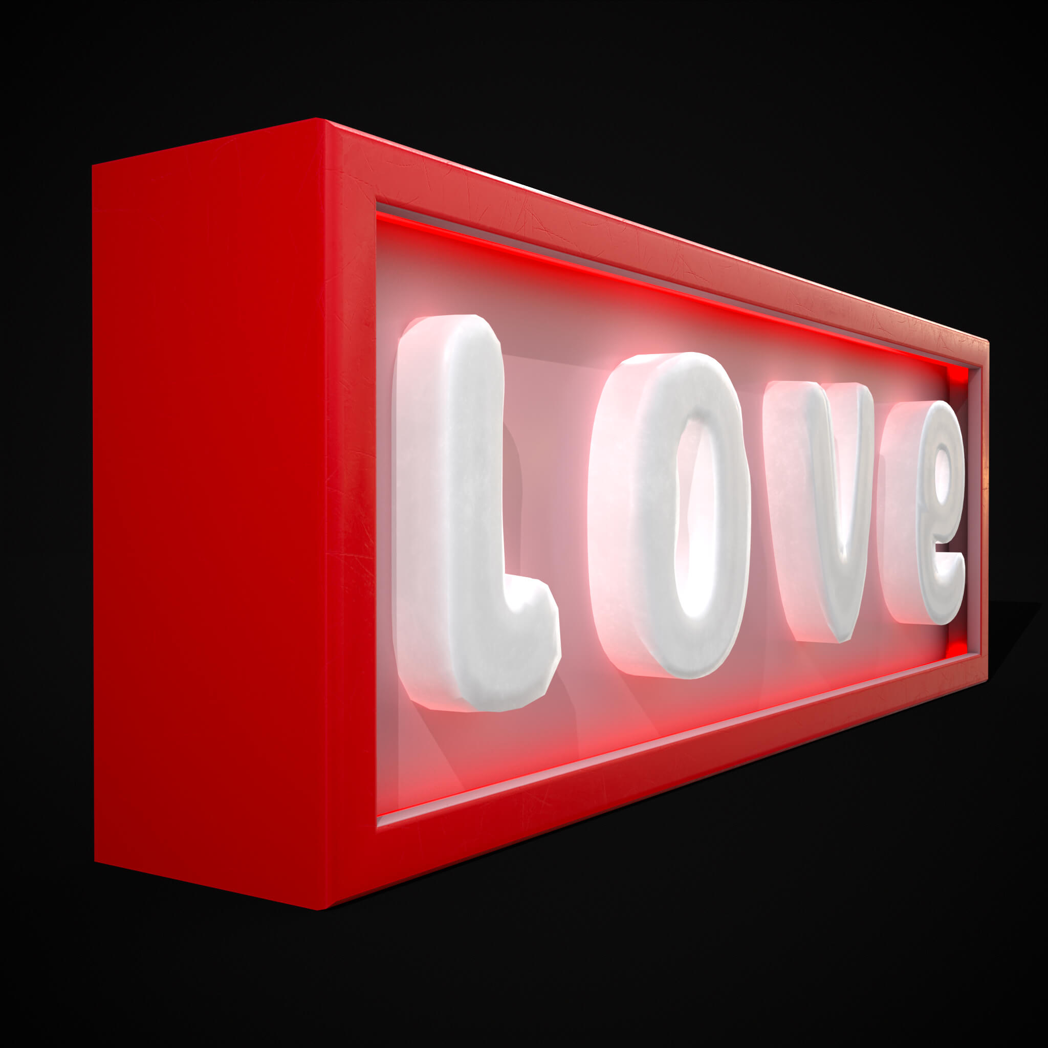 Glowing Wooden Love Sign - 3D Model by Get Dead Entertainment