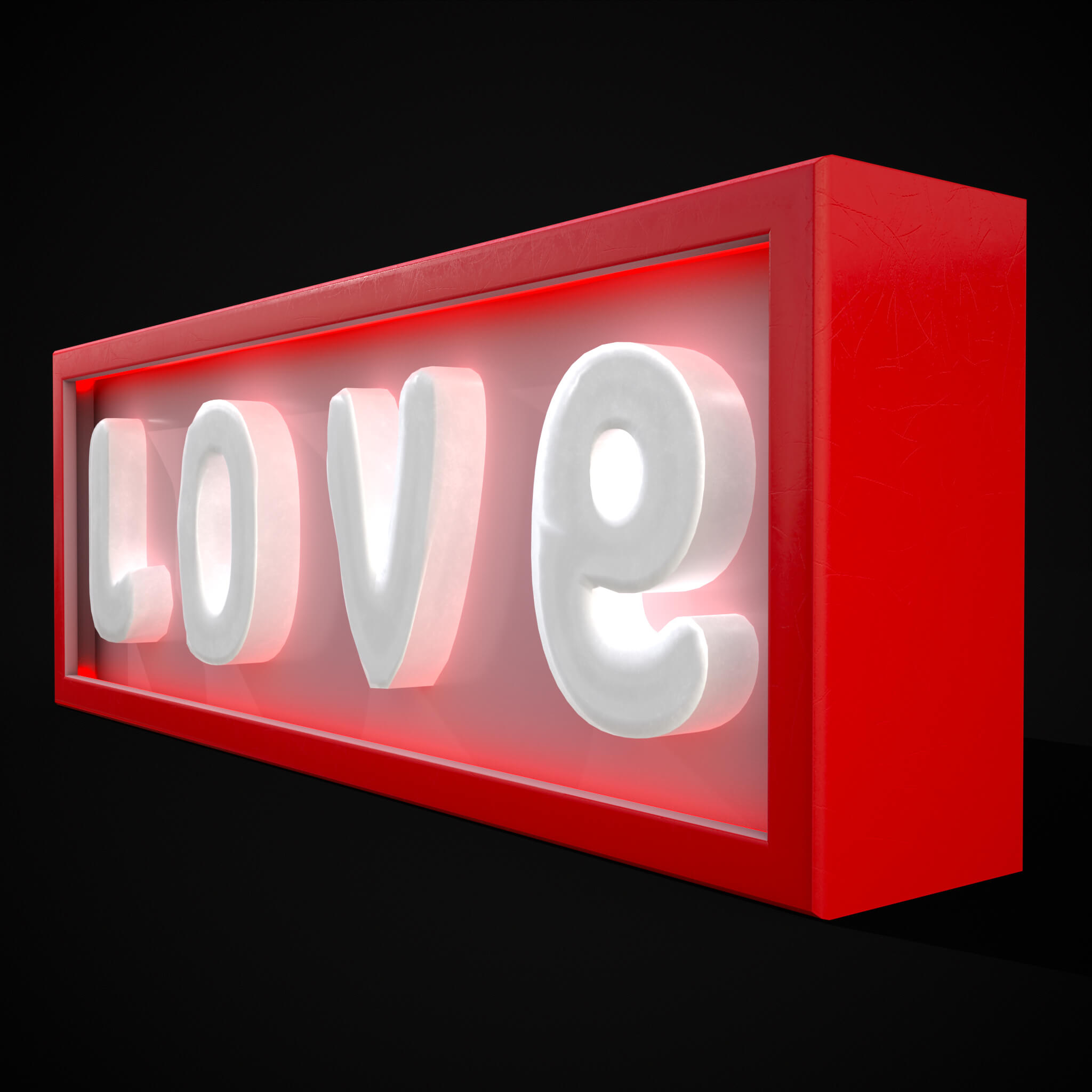 Glowing Wooden Love Sign - 3D Model by Get Dead Entertainment