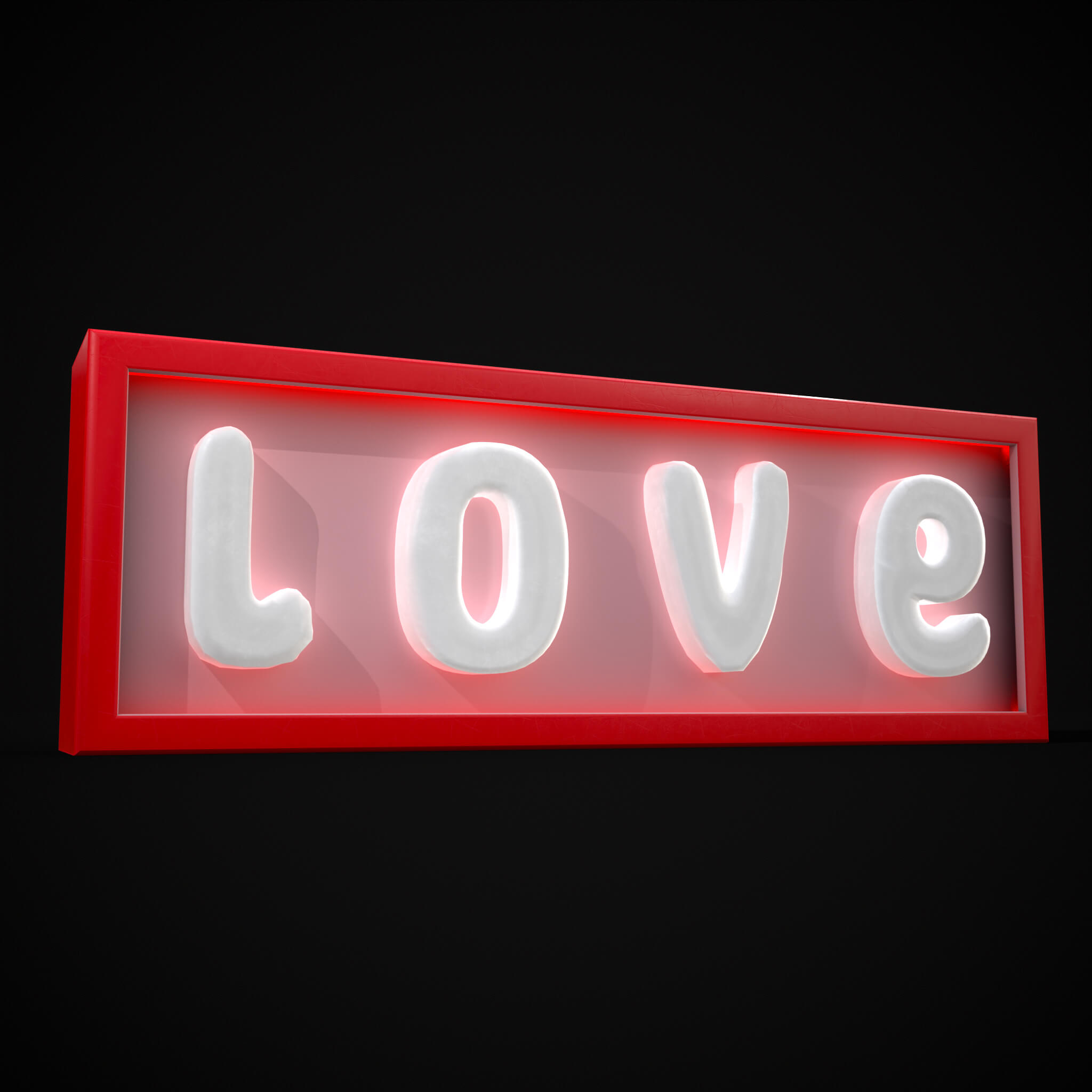 Glowing Wooden Love Sign - 3D Model by Get Dead Entertainment