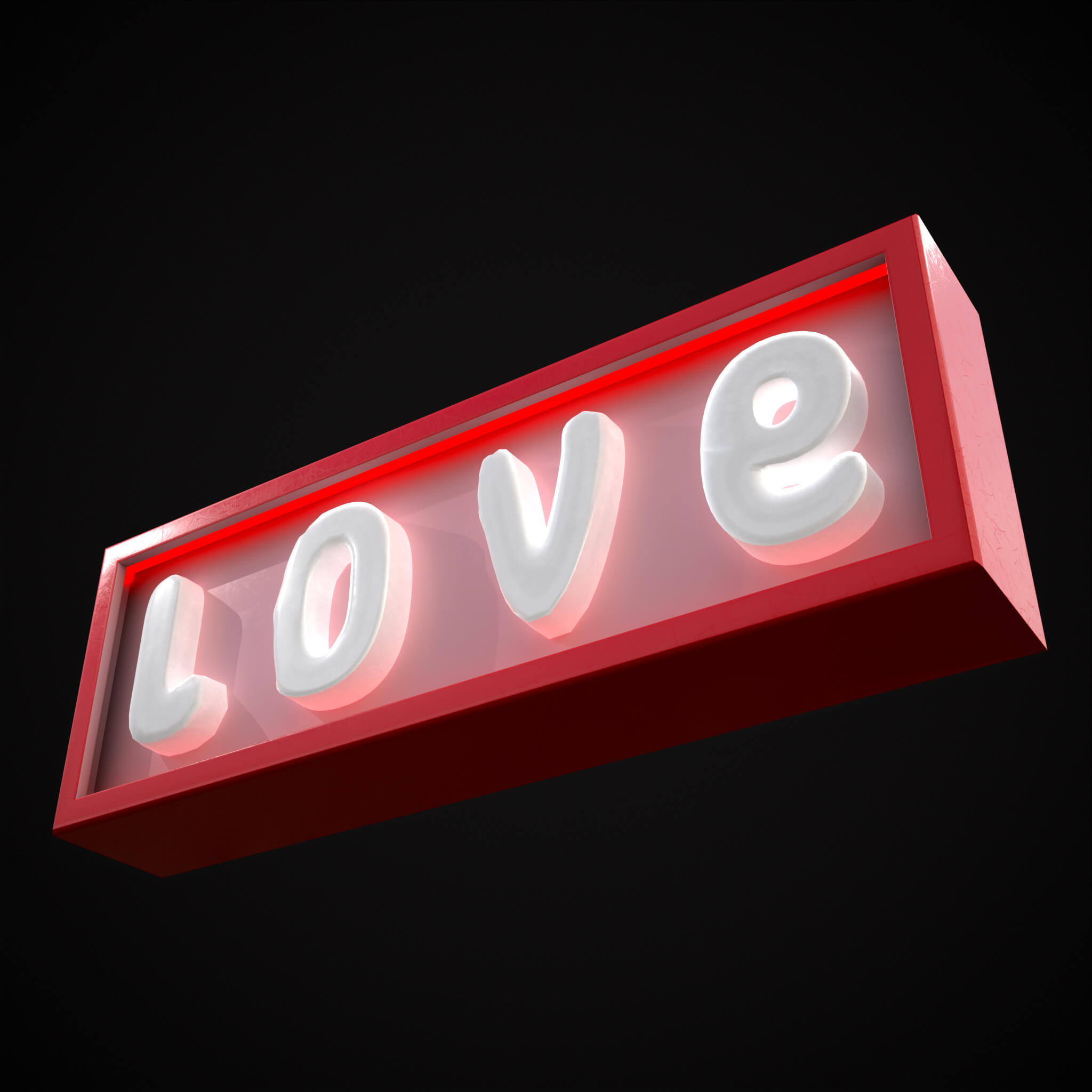 Glowing Wooden Love Sign - 3D Model by Get Dead Entertainment