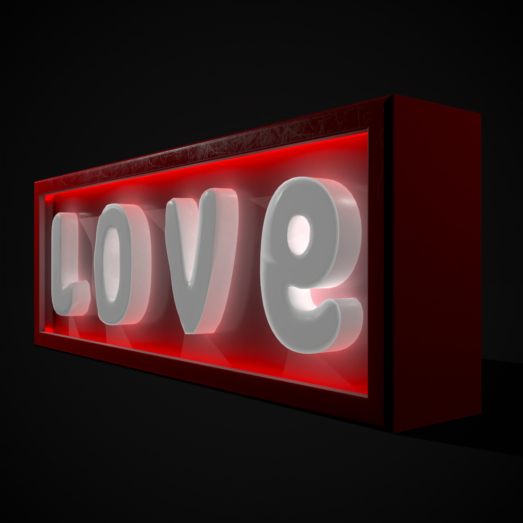 Glowing Wooden Love Sign - 3D Model by Get Dead Entertainment