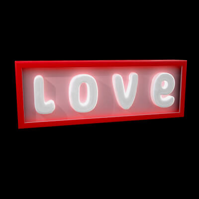 Glowing Wooden Love Sign - 3D Model by Get Dead Entertainment