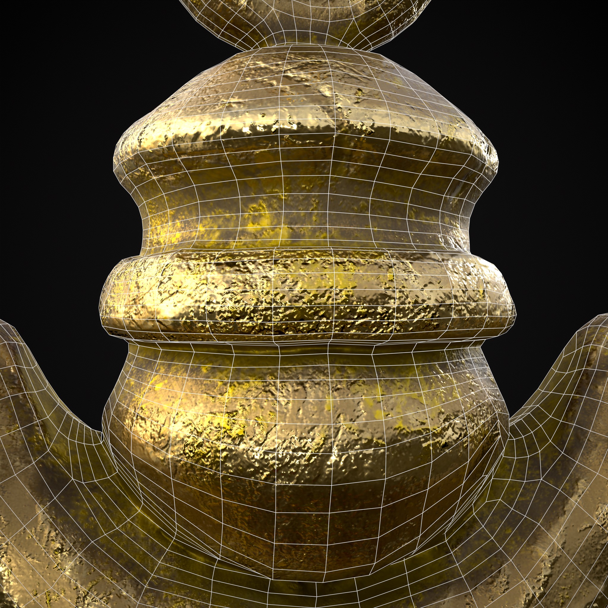 Gold Ruby Sapphire Pearl Cross Pendant - 3D Model by Get Dead Entertainment