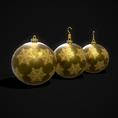 Golden Snowflake Ball - 3D Model by Get Dead Entertainment