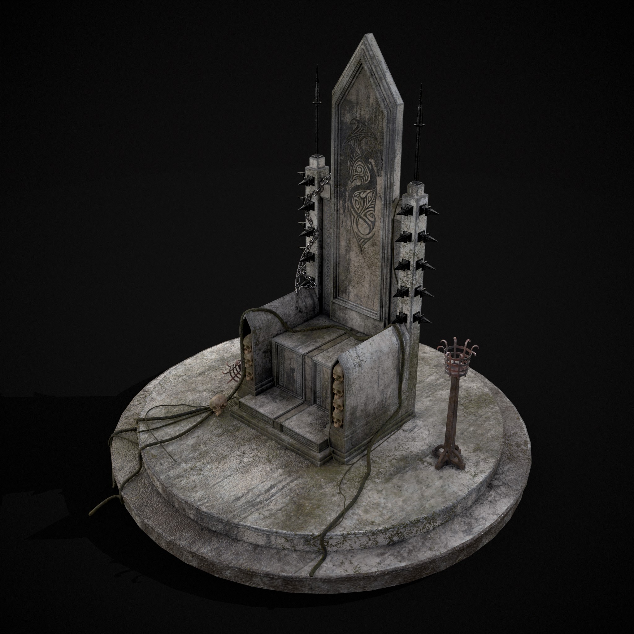 Gothic Crypt Stone Throne - 3D Model by Get Dead Entertainment