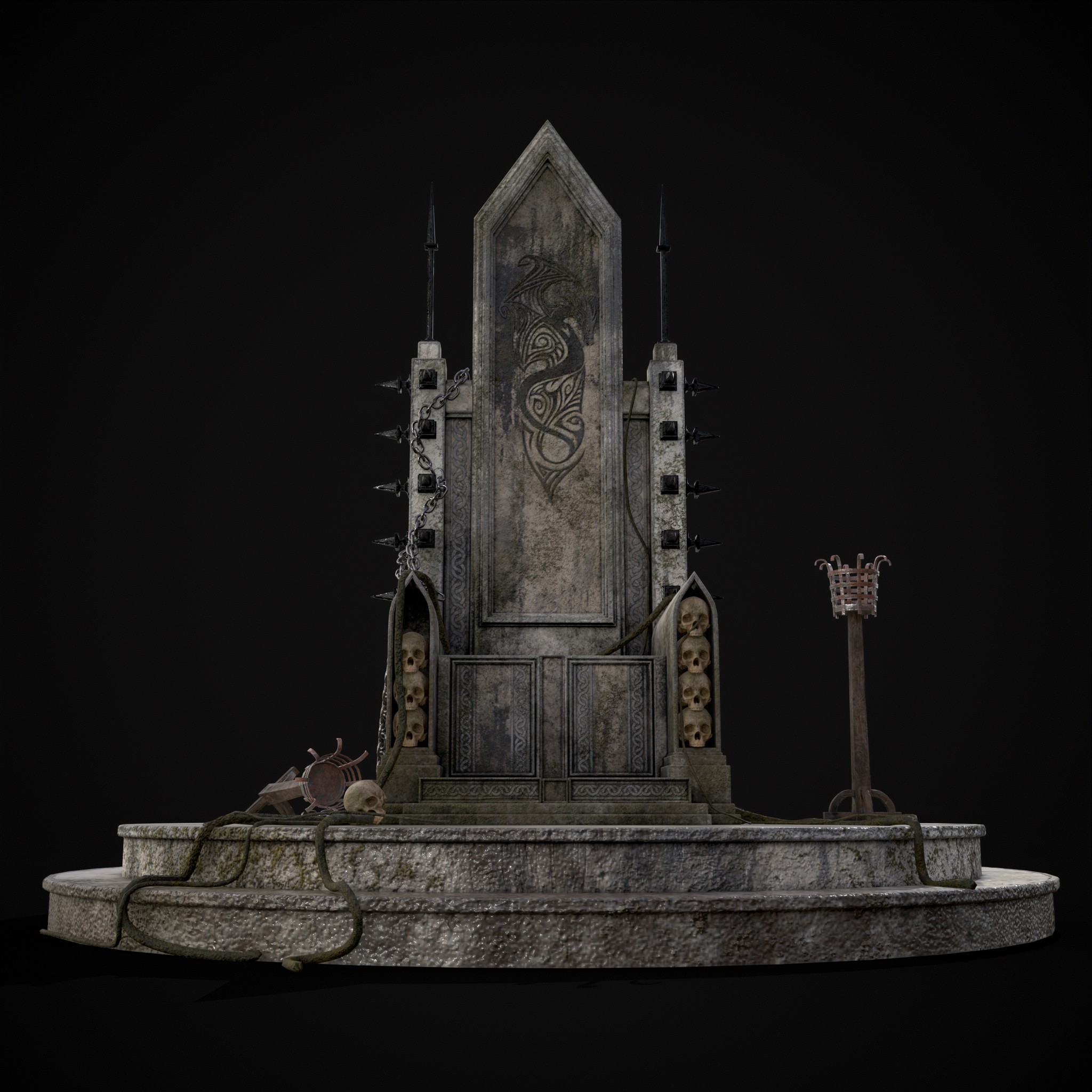 Gothic Crypt Stone Throne - 3D Model by Get Dead Entertainment
