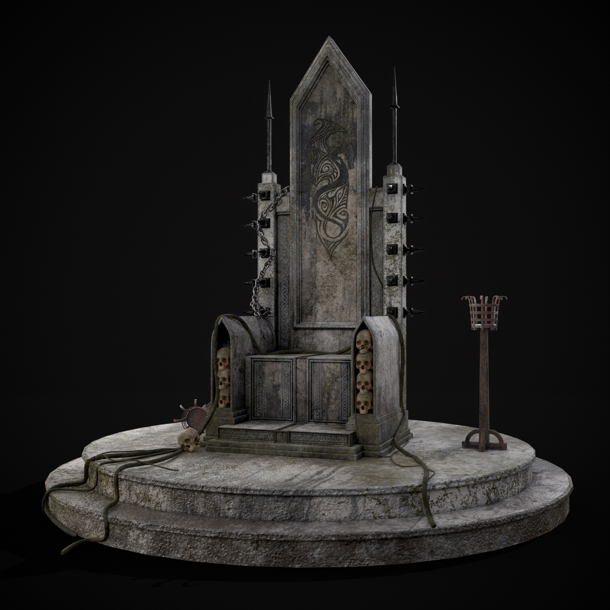 Gothic Crypt Stone Throne - 3D Model by Get Dead Entertainment
