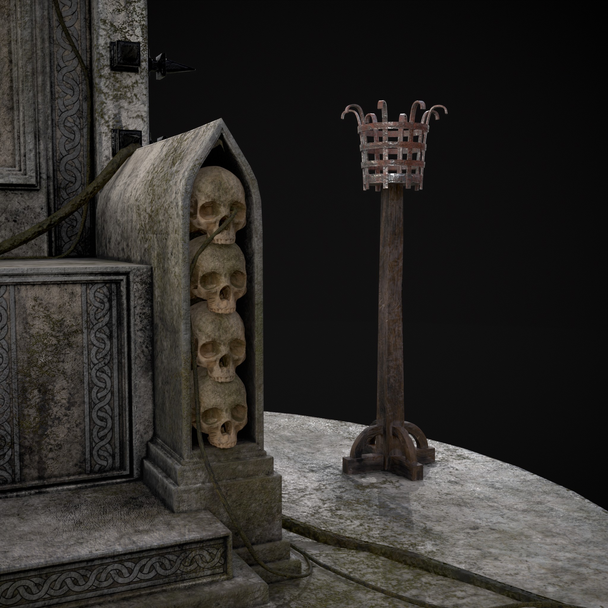 Gothic Crypt Stone Throne - 3D Model by Get Dead Entertainment