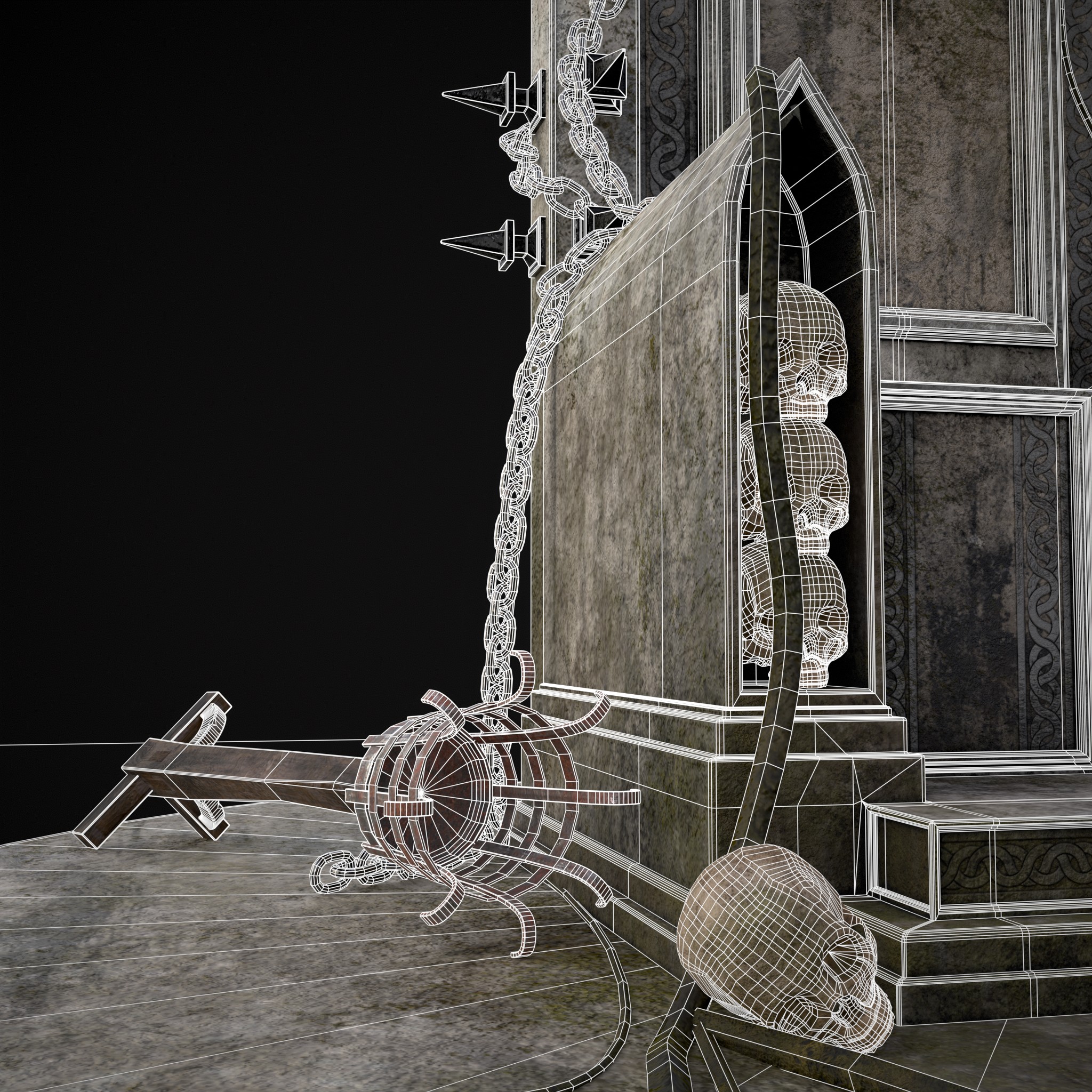 Gothic Crypt Stone Throne - 3D Model by Get Dead Entertainment