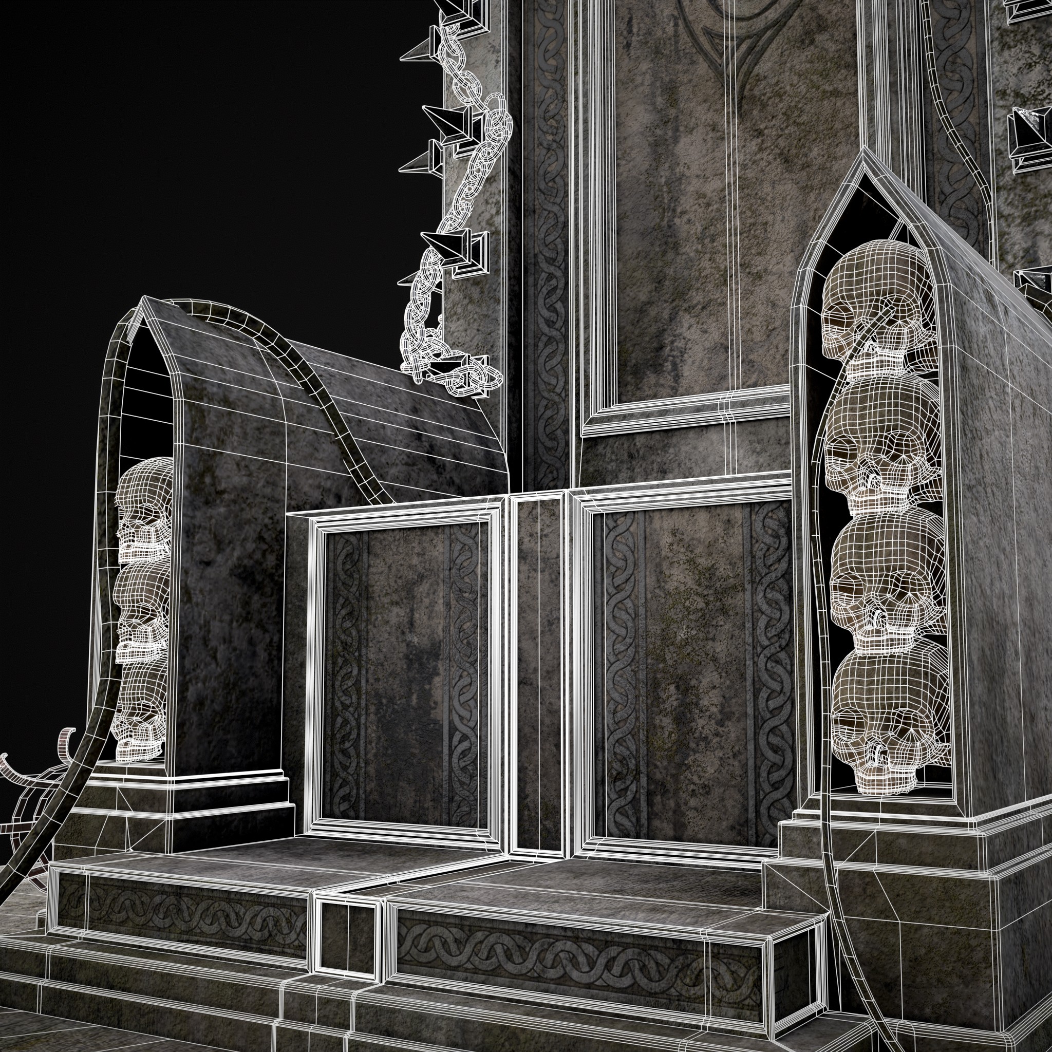 Gothic Crypt Stone Throne - 3D Model by Get Dead Entertainment