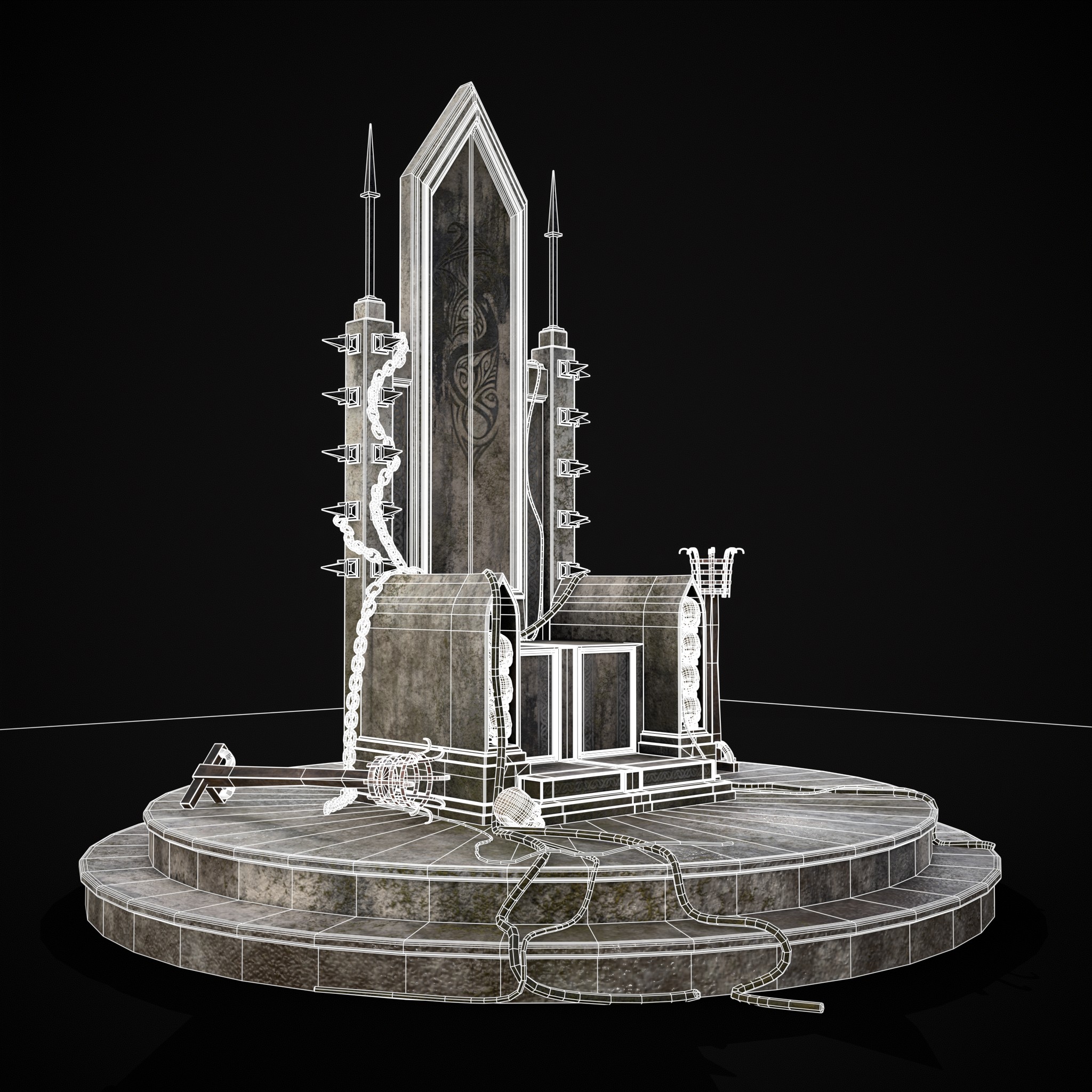 Gothic Crypt Stone Throne - 3D Model by Get Dead Entertainment