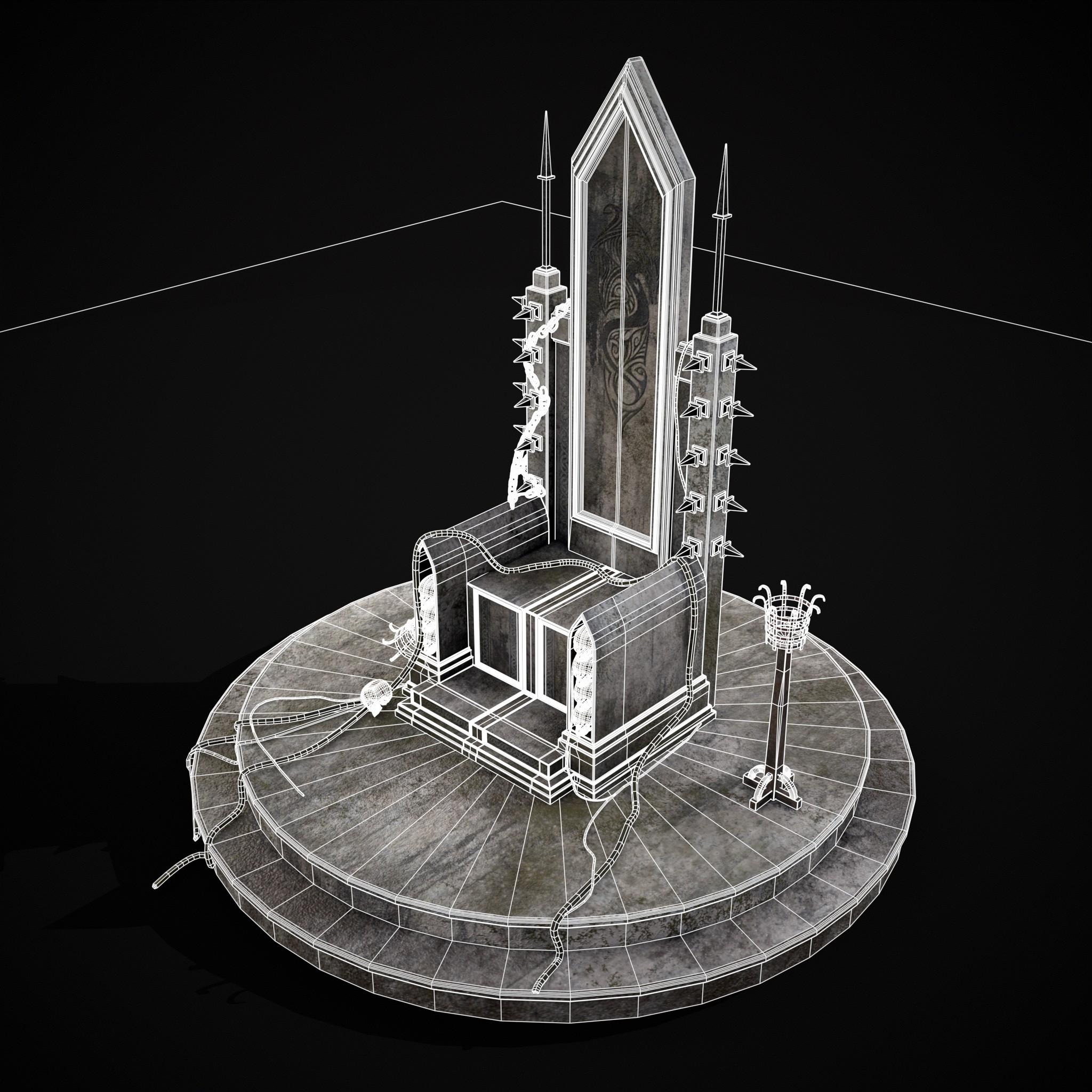 Gothic Crypt Stone Throne - 3D Model by Get Dead Entertainment